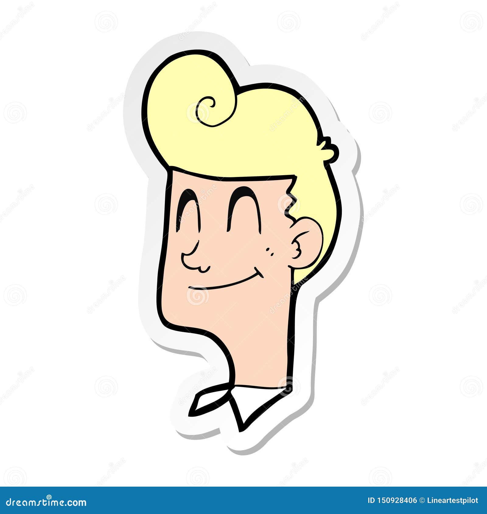 A Creative Sticker of a Cartoon Smiling Man Stock Vector - Illustration ...