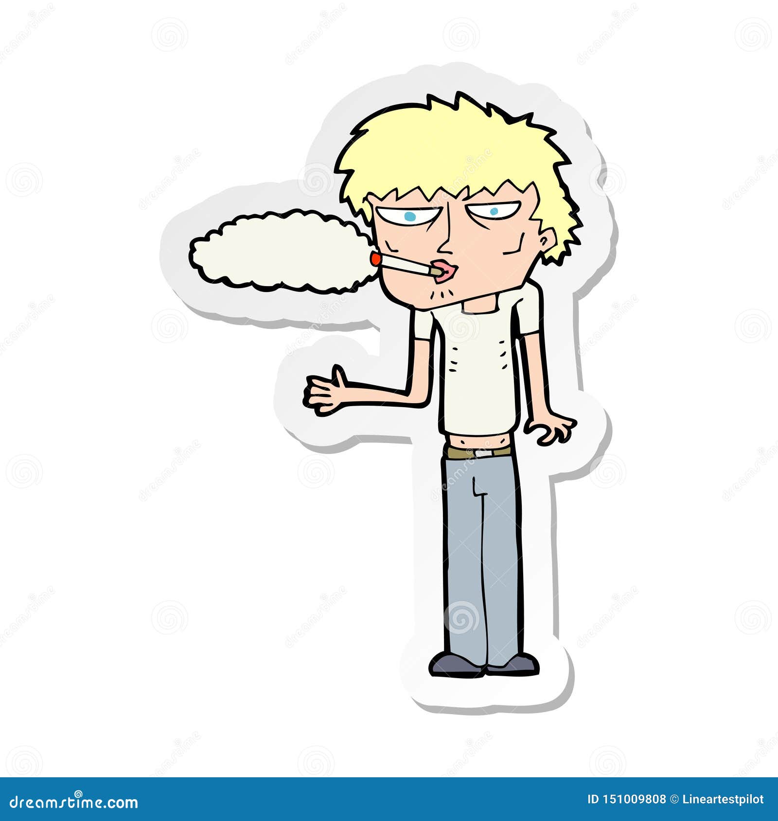 A Creative Sticker of a Cartoon Smoker Stock Vector - Illustration of ...
