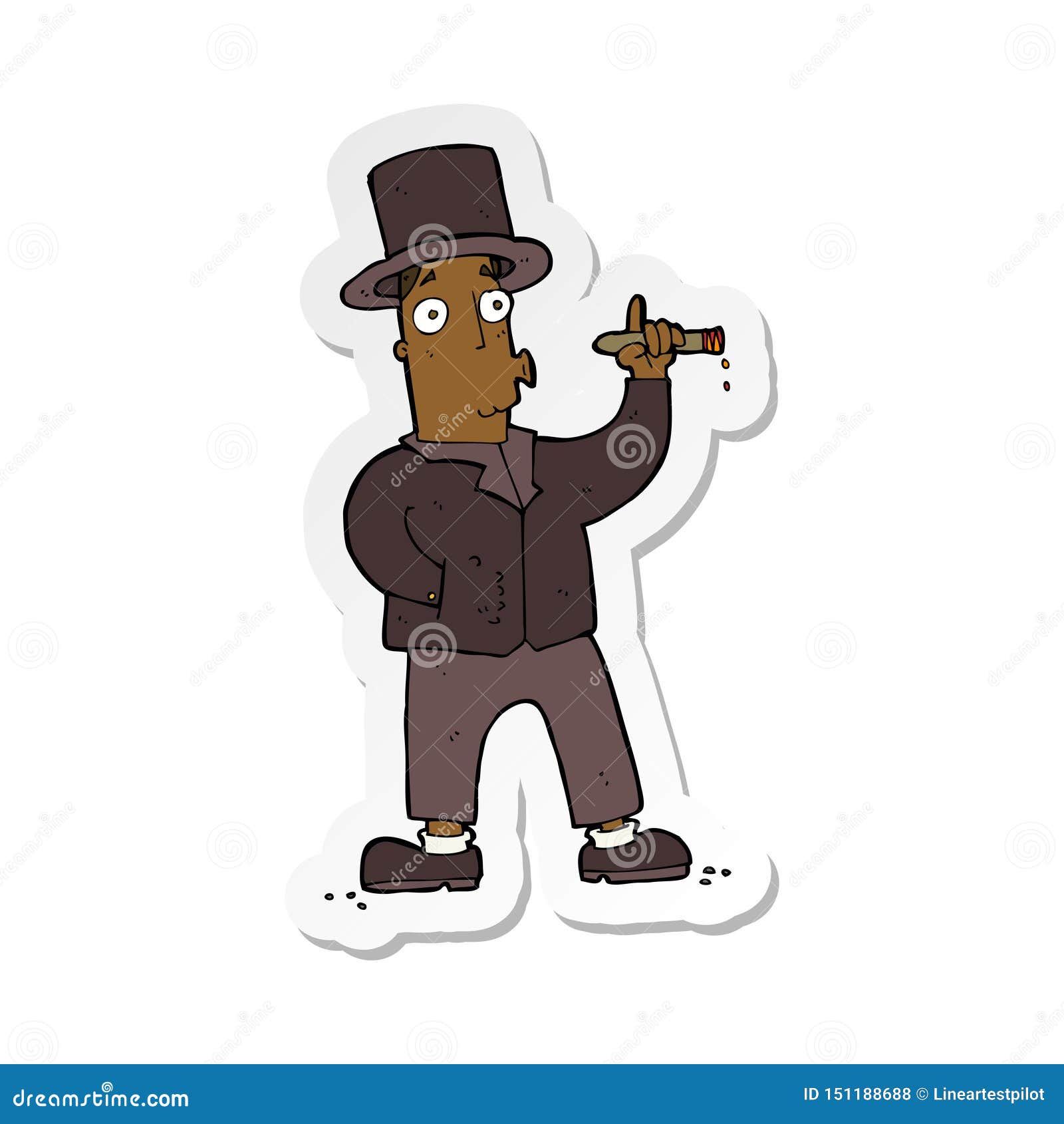 A Creative Sticker of a Cartoon Smoking Gentleman Stock Vector ...
