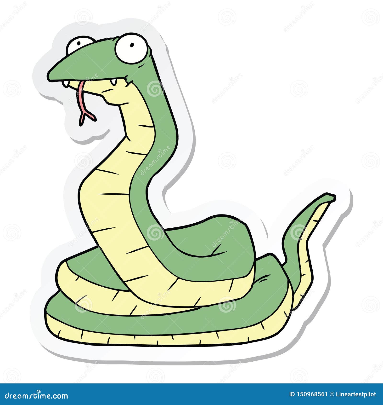 A Creative Sticker of a Cartoon Snake Stock Vector - Illustration of ...