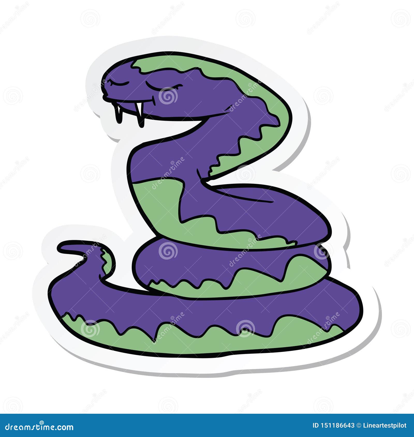 A Creative Sticker of a Cartoon Snake Stock Vector - Illustration of ...
