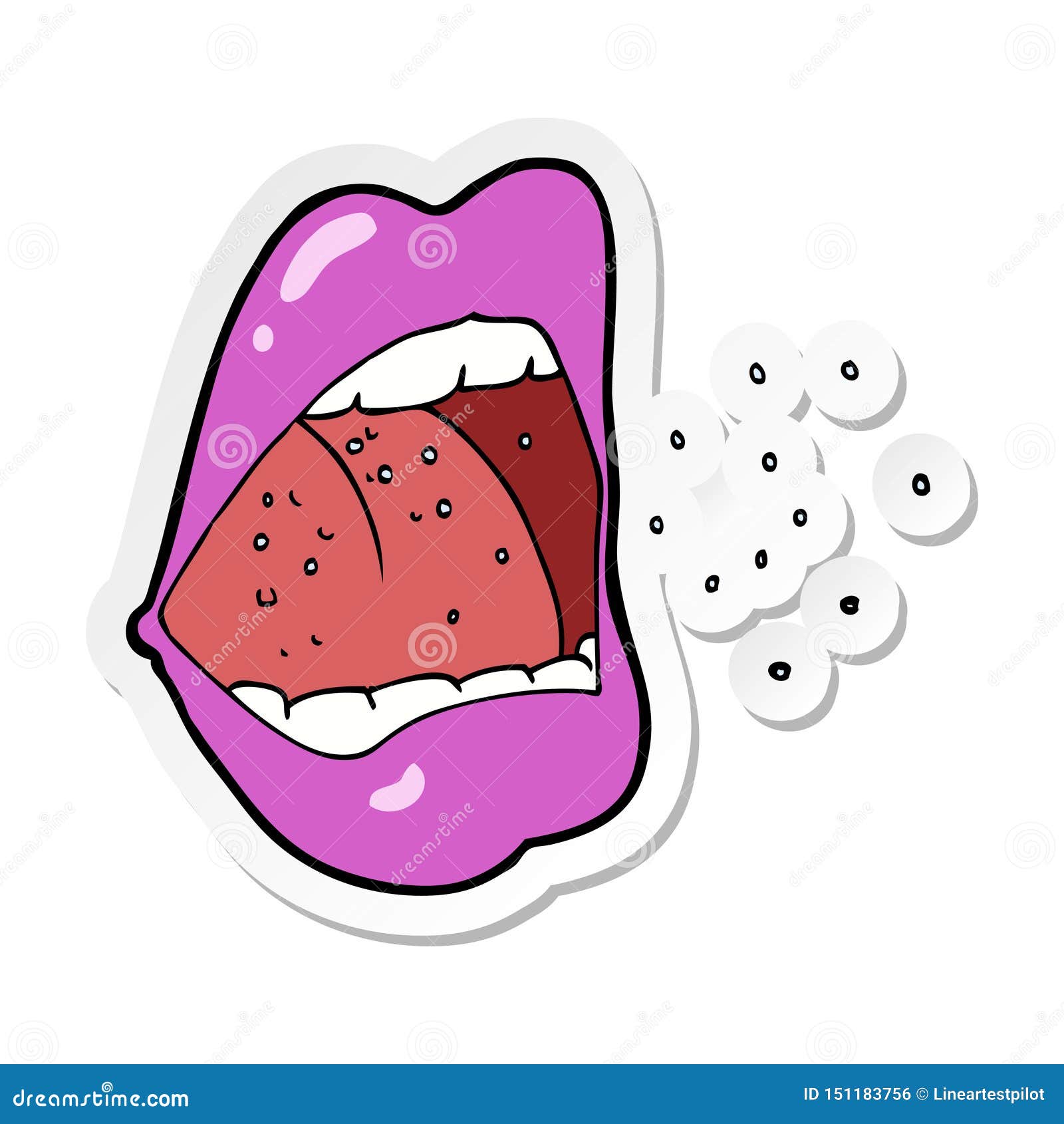 A Creative Sticker of a Cartoon Sneezing Mouth Stock Vector ...