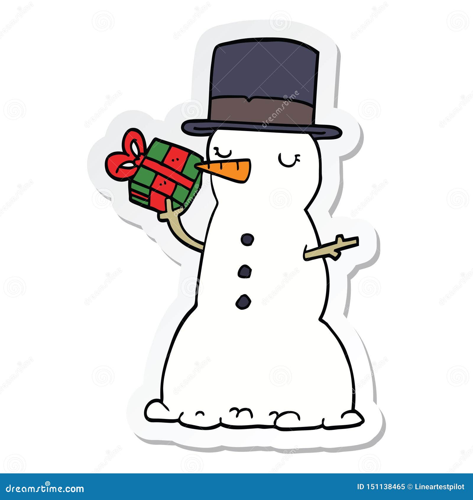 A Creative Sticker of a Cartoon Snowman Stock Vector - Illustration of ...