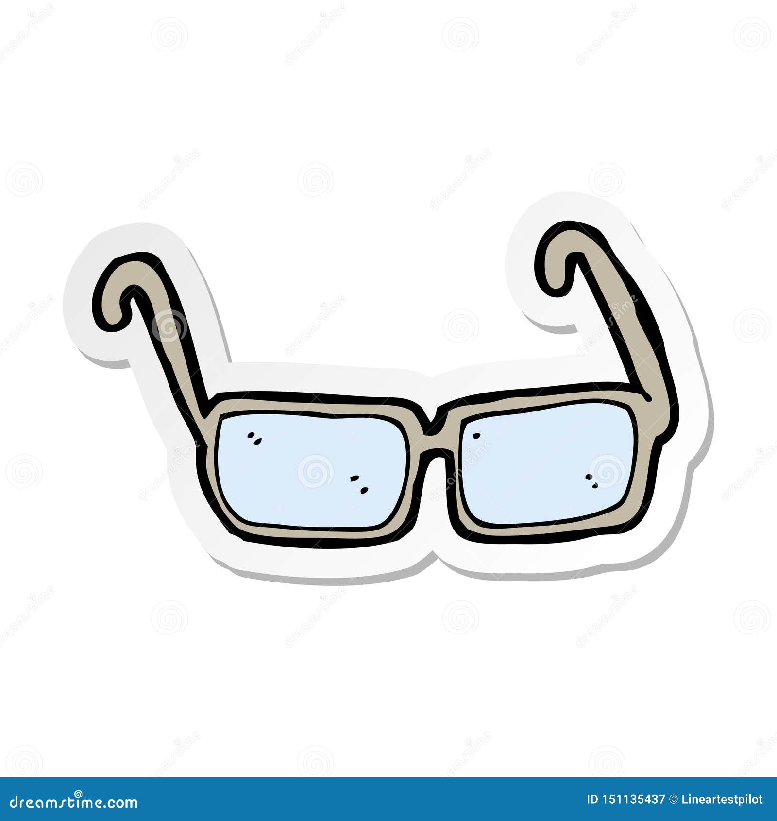A Creative Sticker of a Cartoon Spectacles Stock Vector - Illustration ...