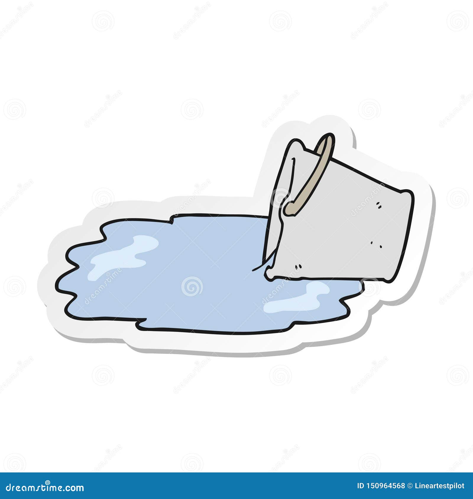 A Creative Sticker of a Cartoon Spilled Bucket Stock Vector ...
