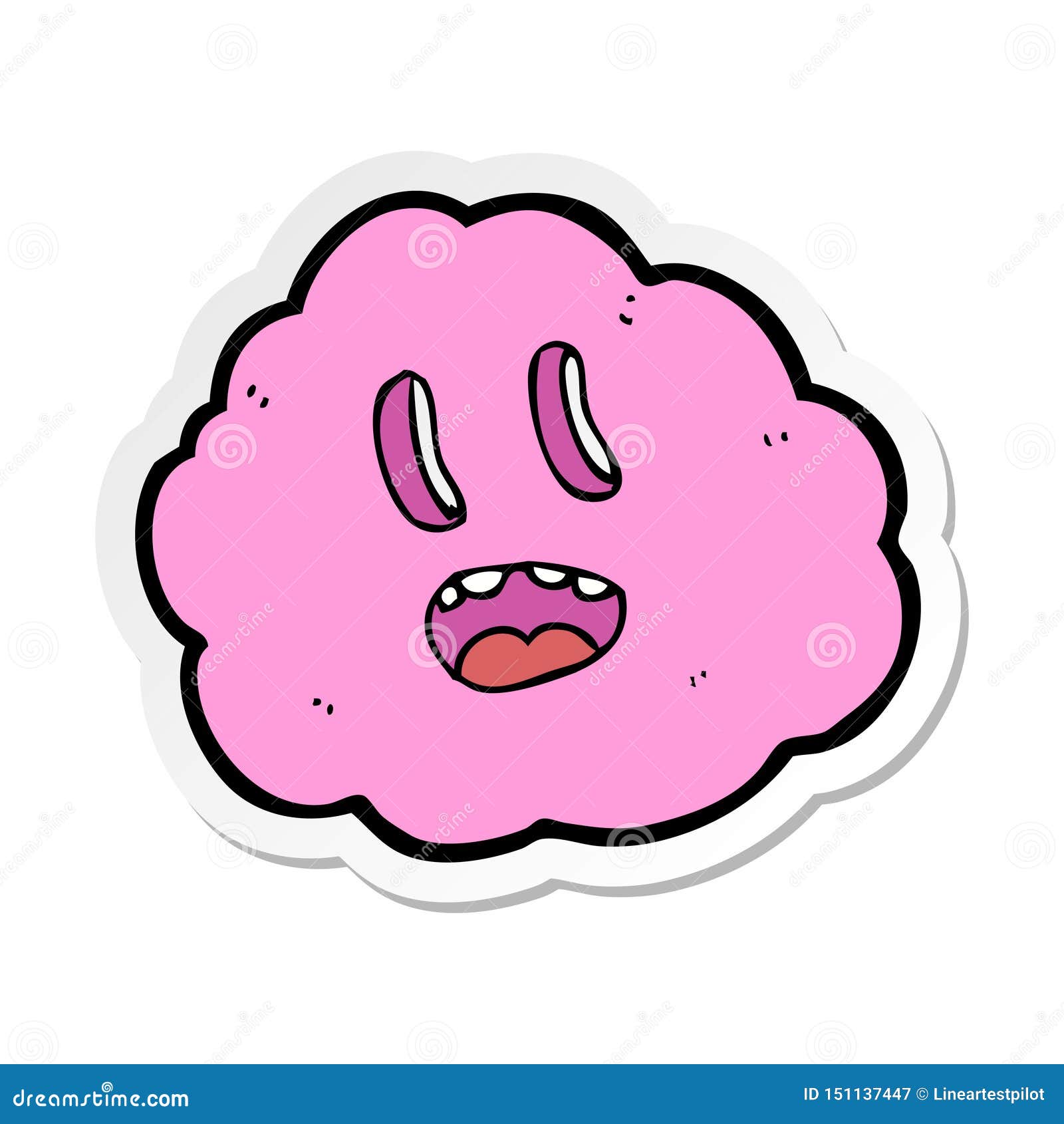 A Creative Sticker of a Cartoon Spooky Cloud Stock Vector ...
