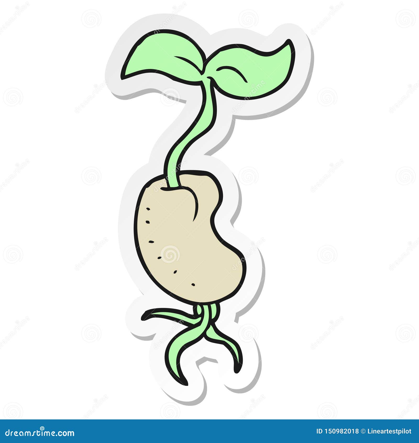 A Creative Sticker of a Cartoon Sprouting Seed Stock Vector ...