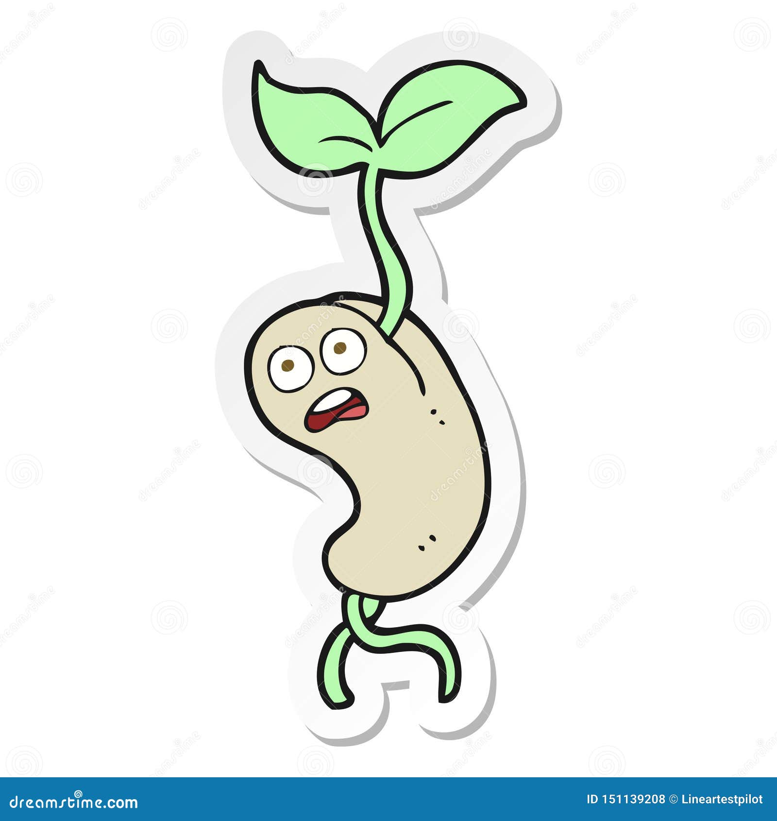 A Creative Sticker of a Cartoon Sprouting Seed Stock Vector ...