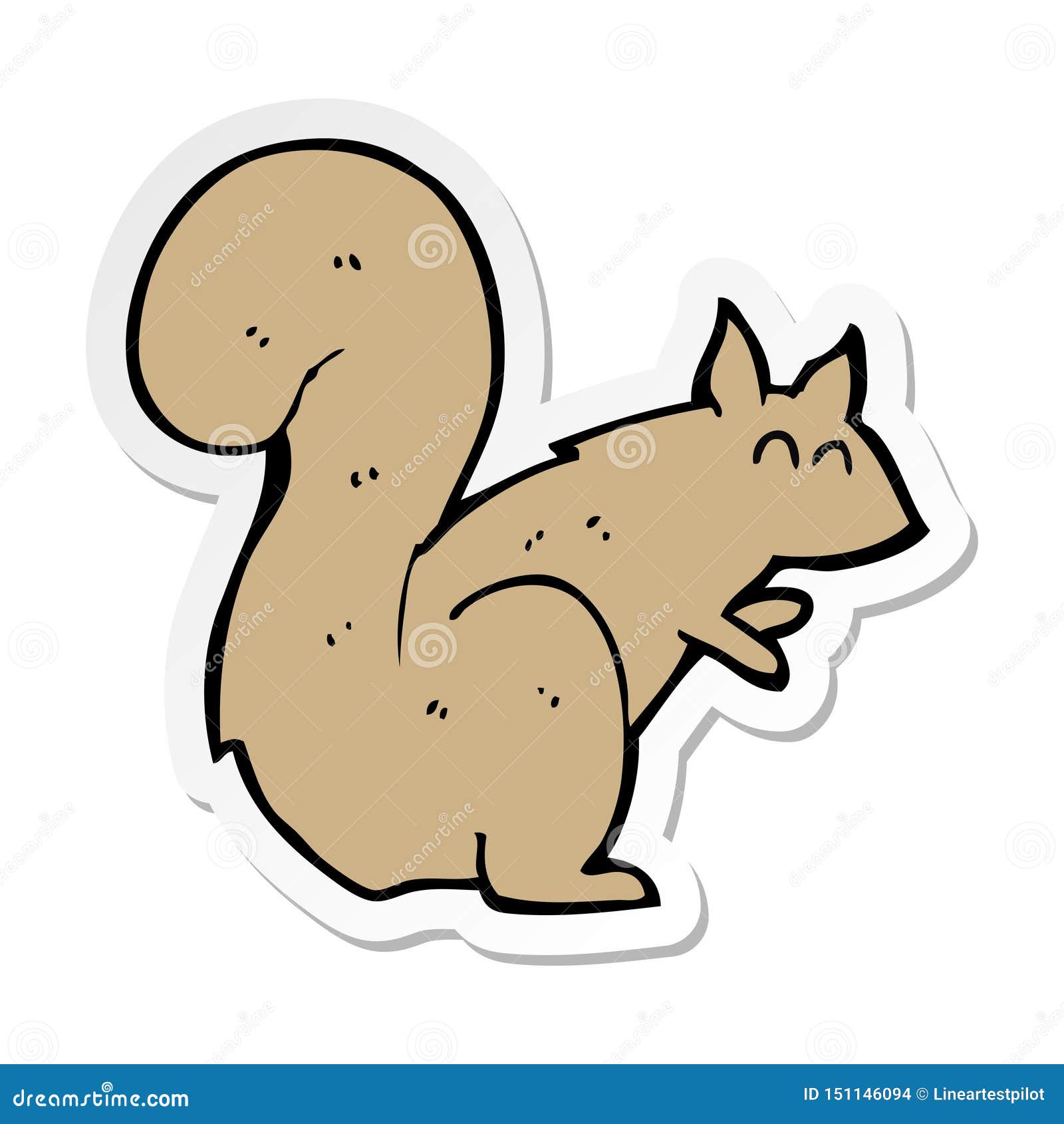 A Creative Sticker of a Cartoon Squirrel Stock Vector - Illustration of ...