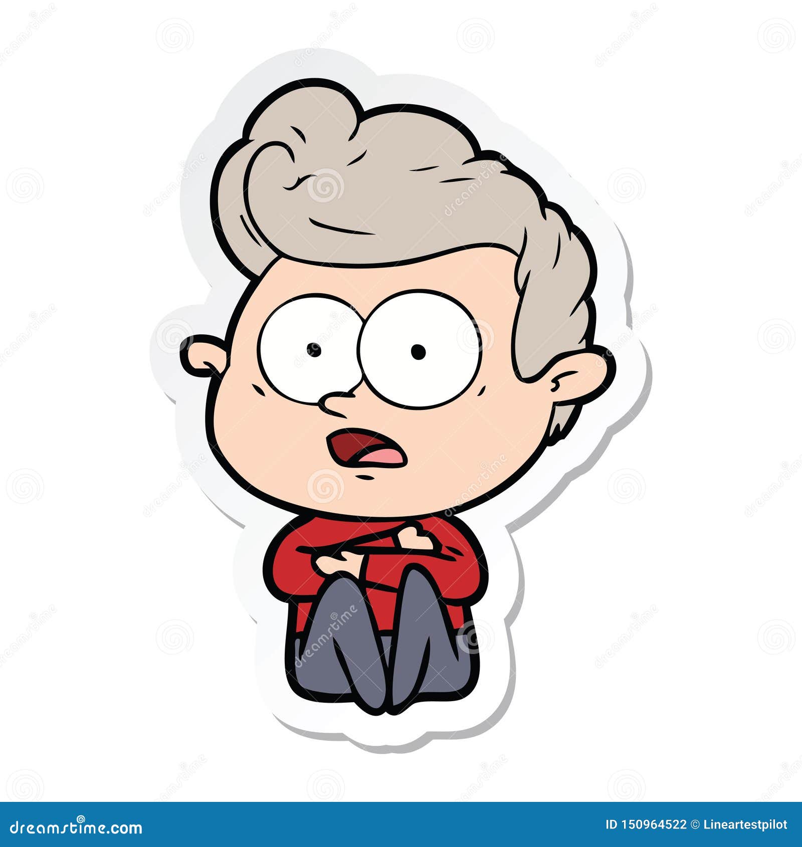 A Creative Sticker of a Cartoon Staring Man Stock Vector - Illustration ...