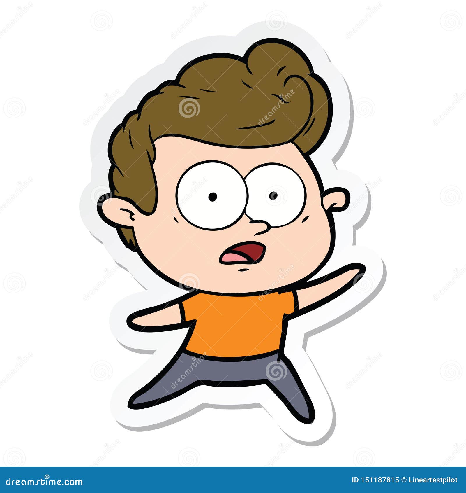 A Creative Sticker of a Cartoon Staring Man Stock Vector - Illustration ...