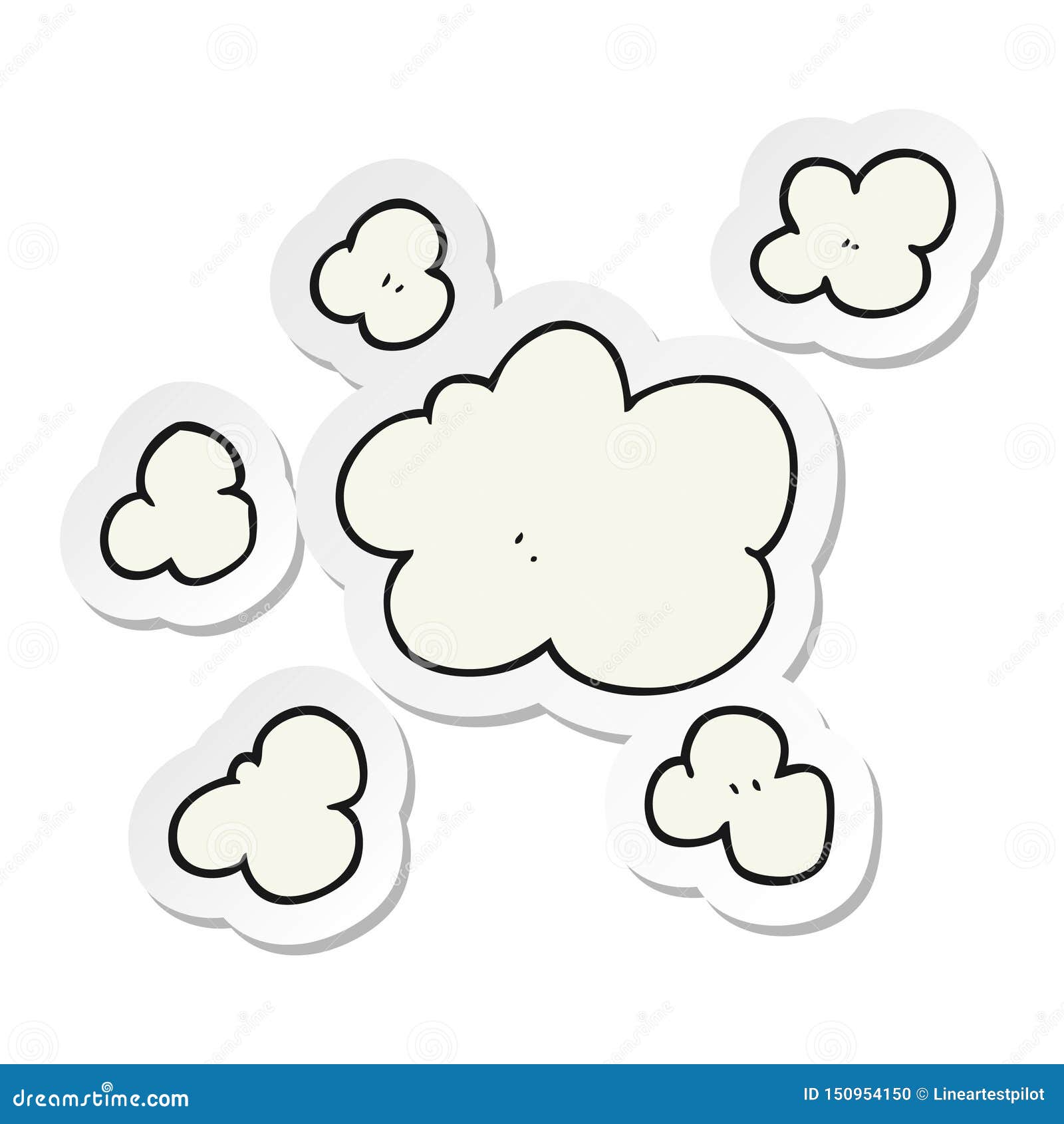 A Creative Sticker of a Cartoon Steam Clouds Stock Vector ...