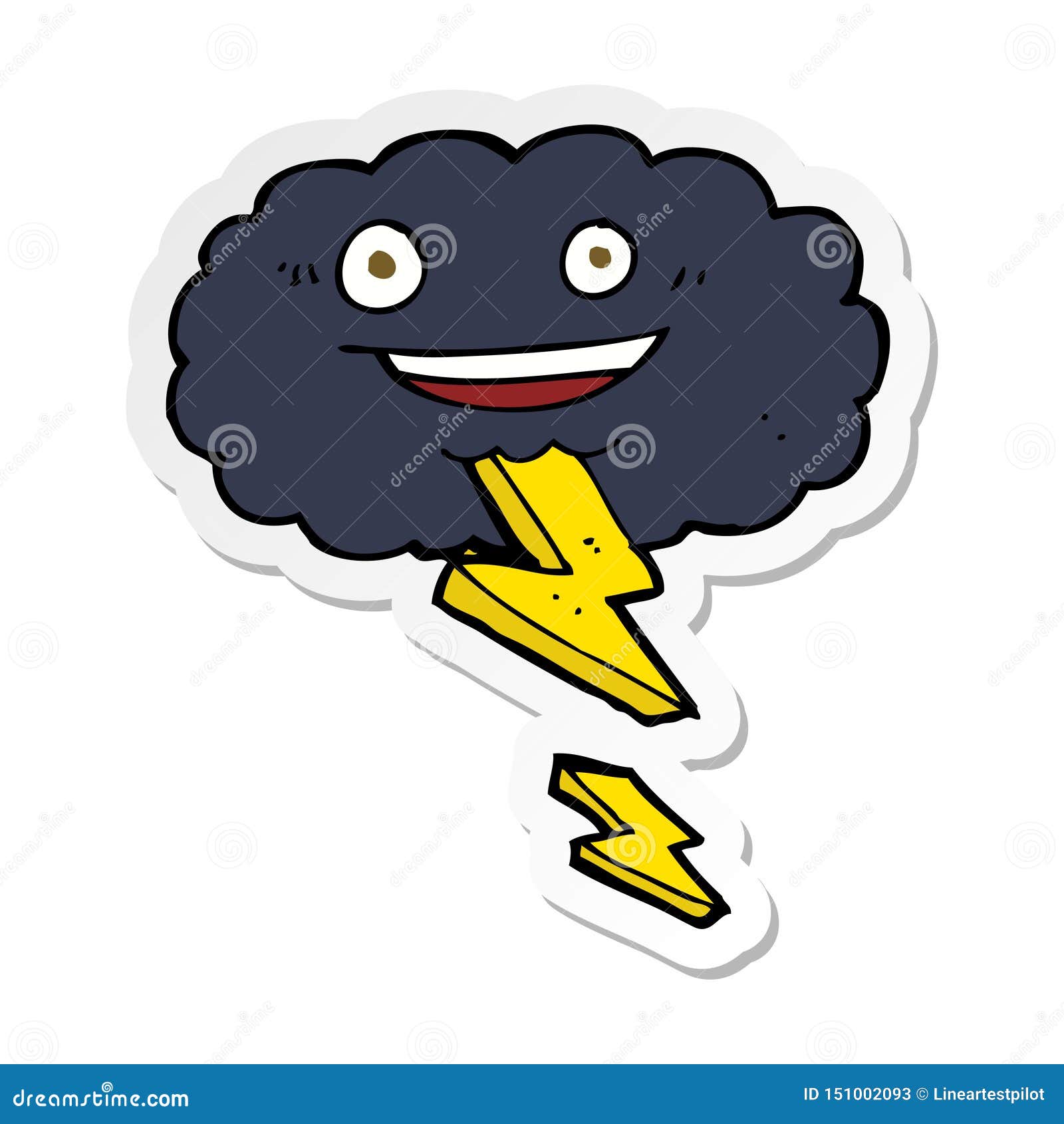 A Creative Sticker of a Cartoon Storm Cloud Stock Vector - Illustration ...