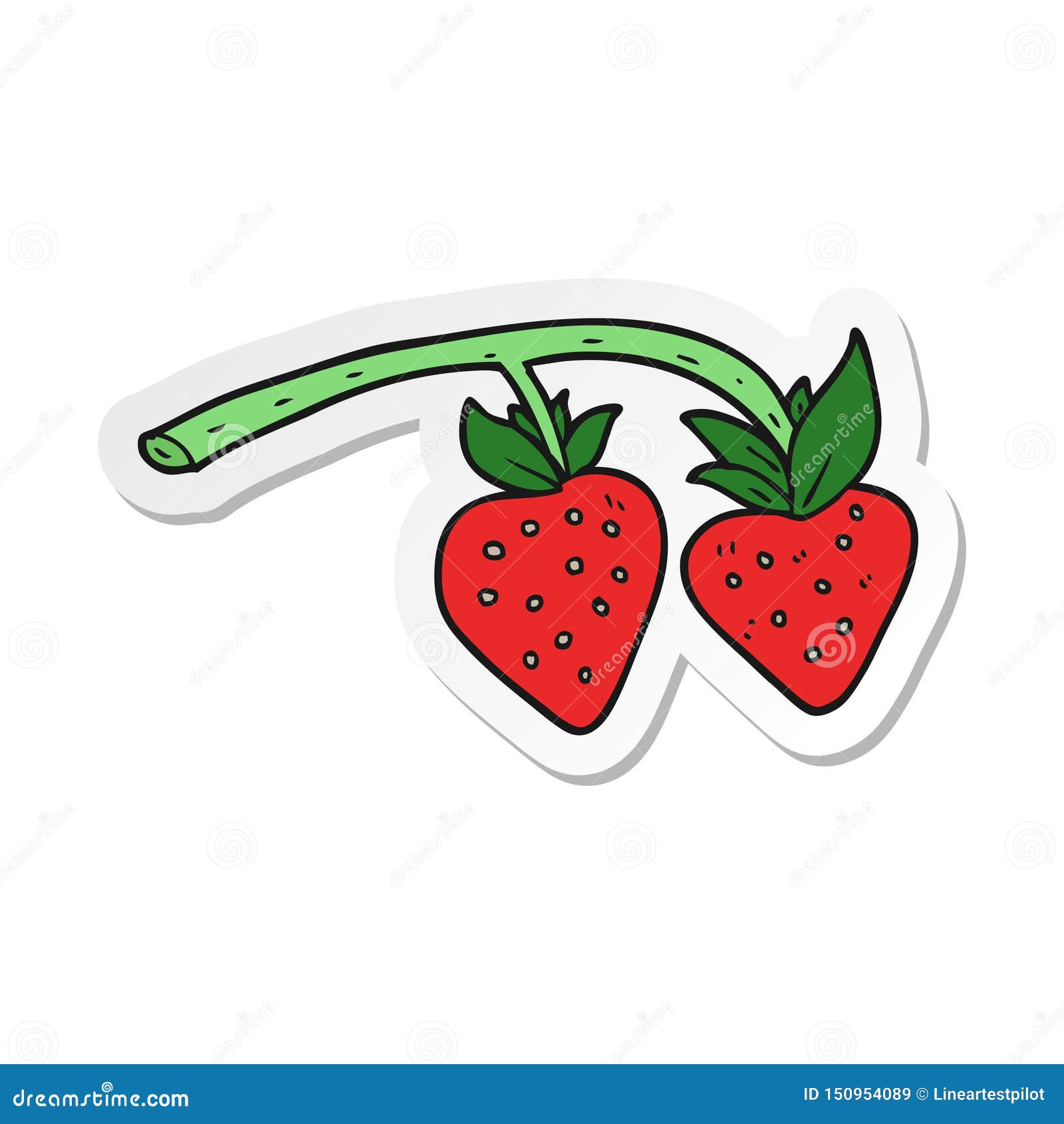 A Creative Sticker of a Cartoon Strawberries Stock Vector ...
