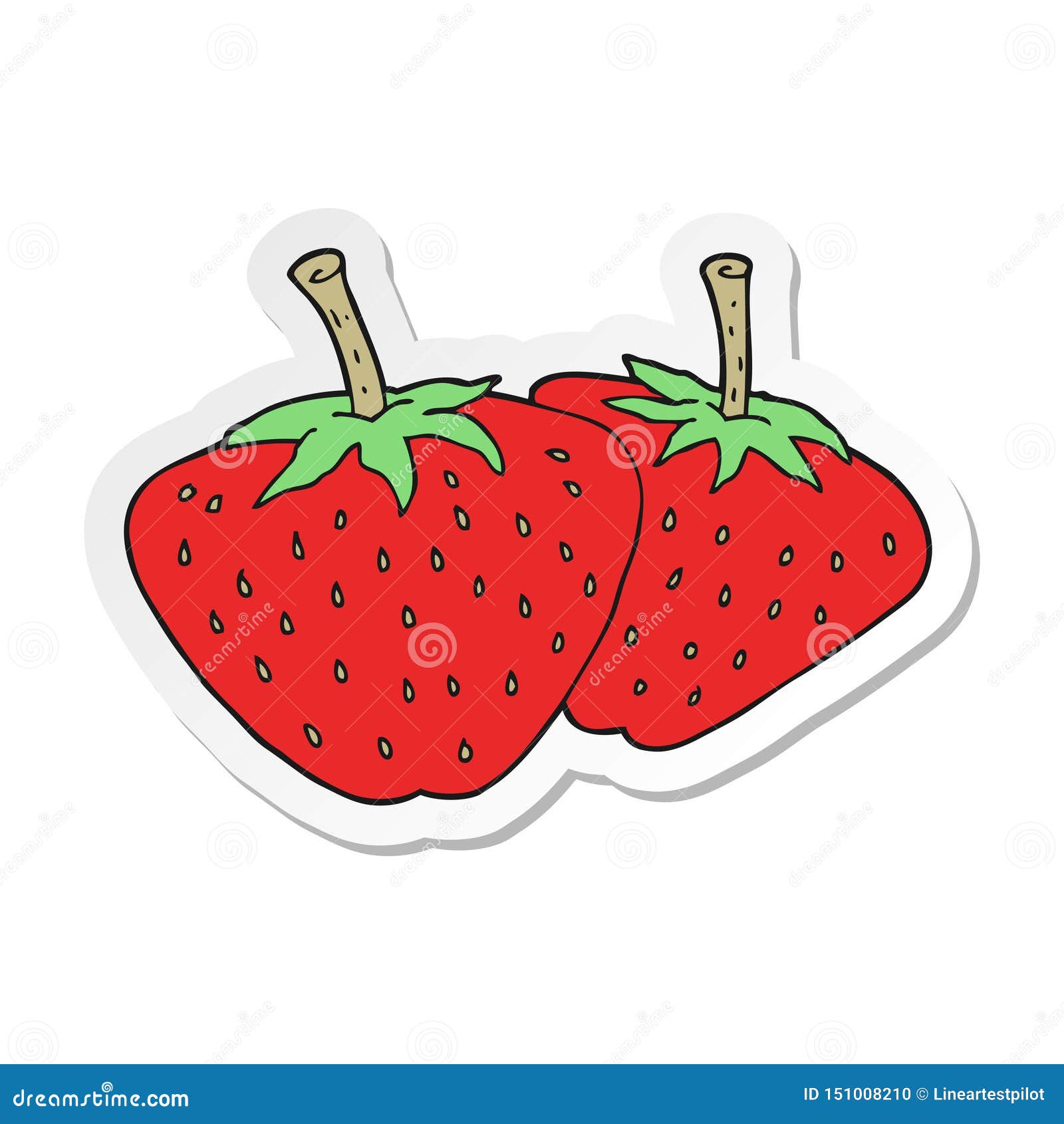 A Creative Sticker of a Cartoon Strawberries Stock Vector ...