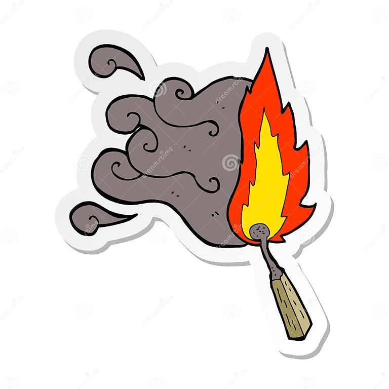 A Creative Sticker of a Cartoon Struck Match Stock Vector ...