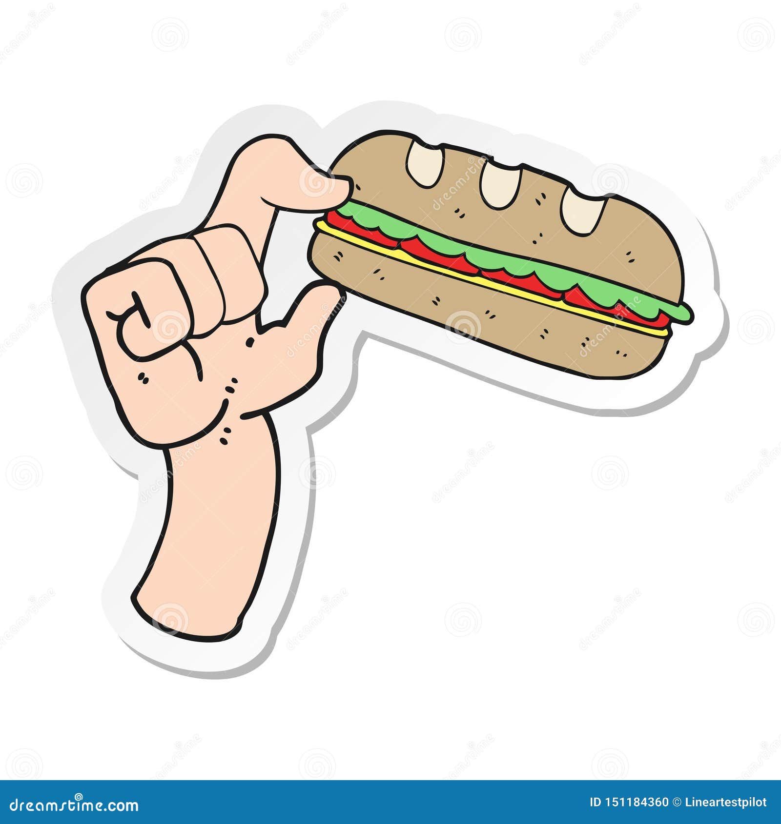 A Creative Sticker of a Cartoon Sub Sandwich Stock Vector ...