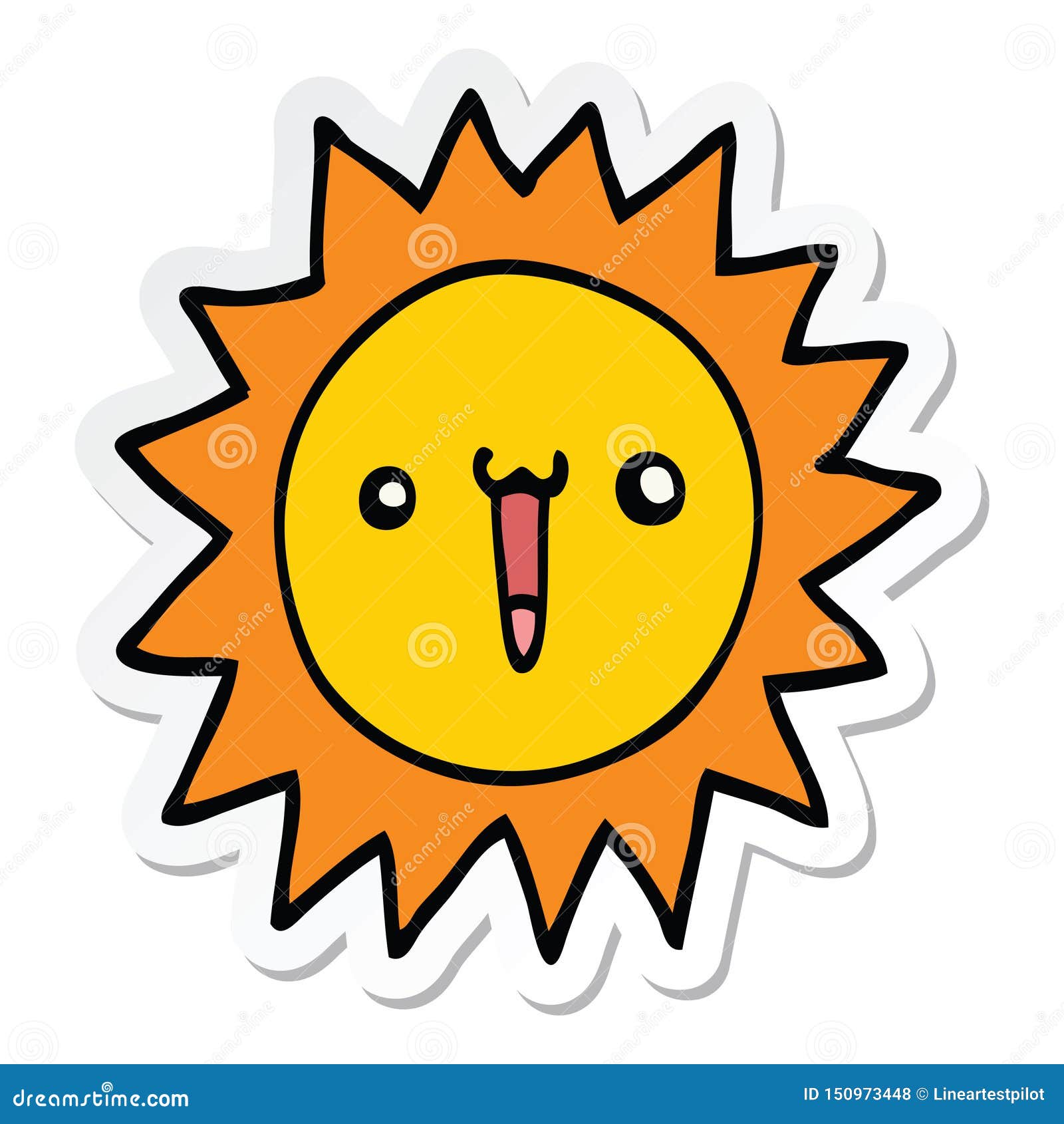 A Creative Sticker of a Cartoon Sun Stock Vector - Illustration of ...