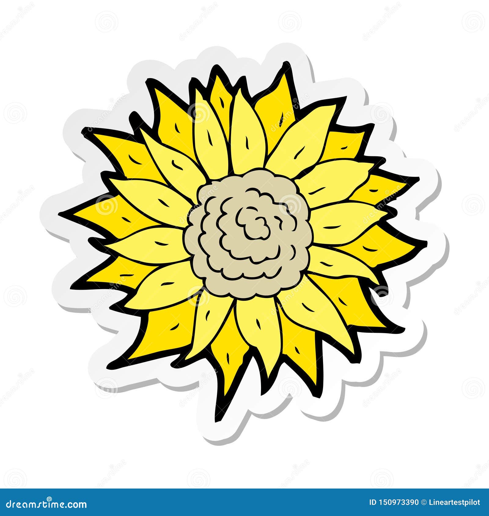 A Creative Sticker of a Cartoon Sunflower Stock Vector - Illustration ...