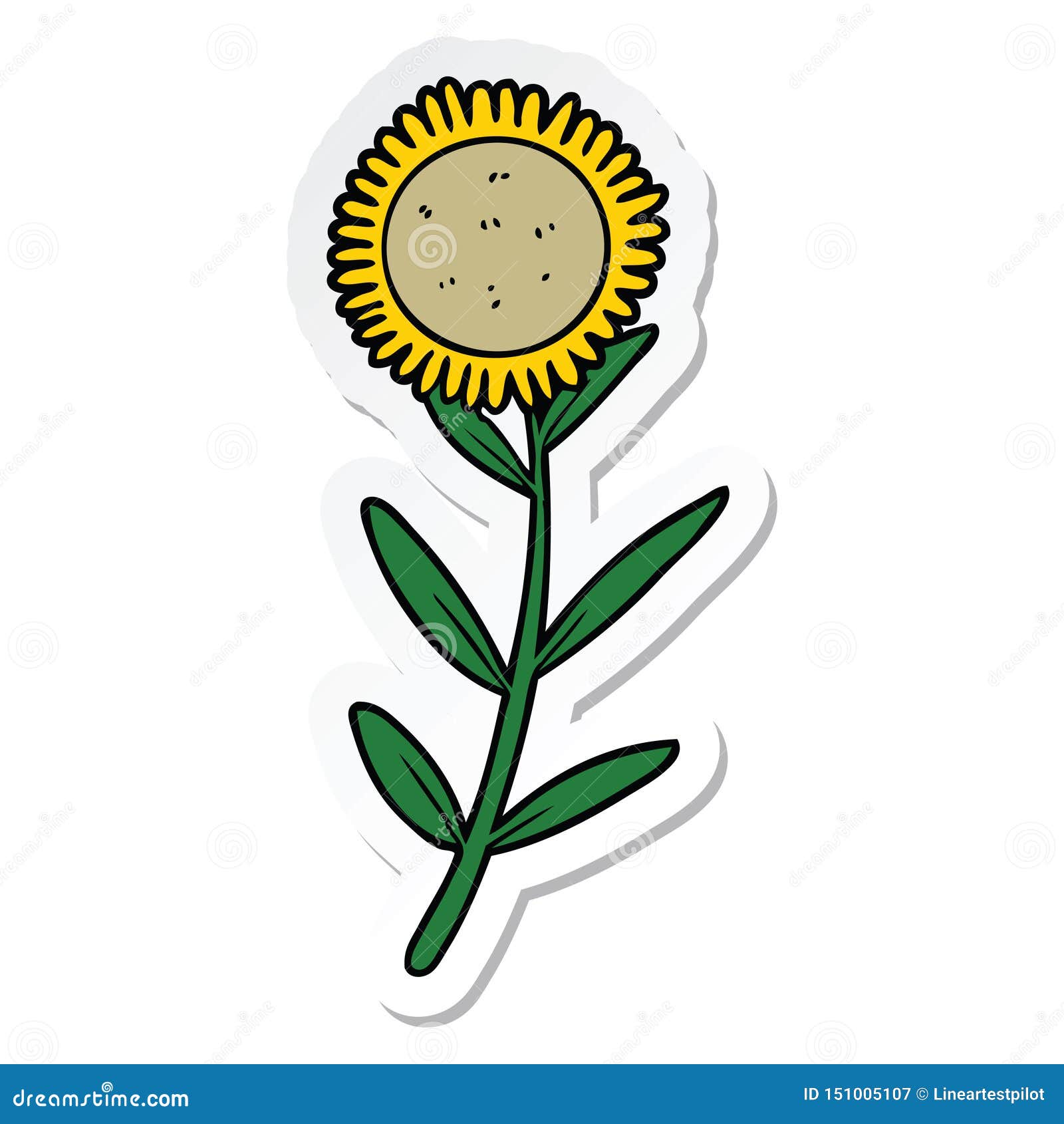 A Creative Sticker of a Cartoon Sunflower Stock Vector - Illustration ...
