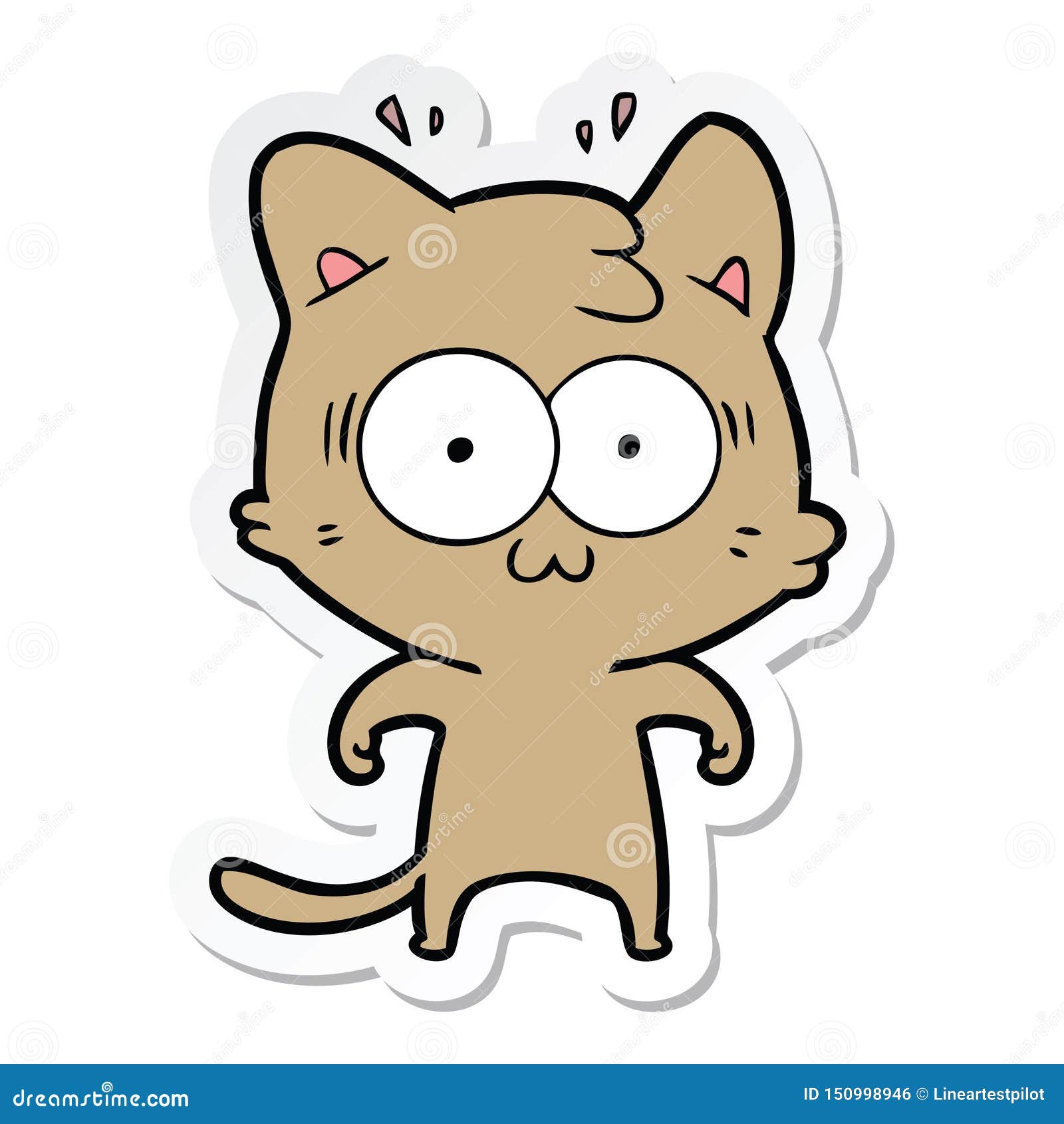 A Creative Sticker of a Cartoon Surprised Cat Stock Vector ...