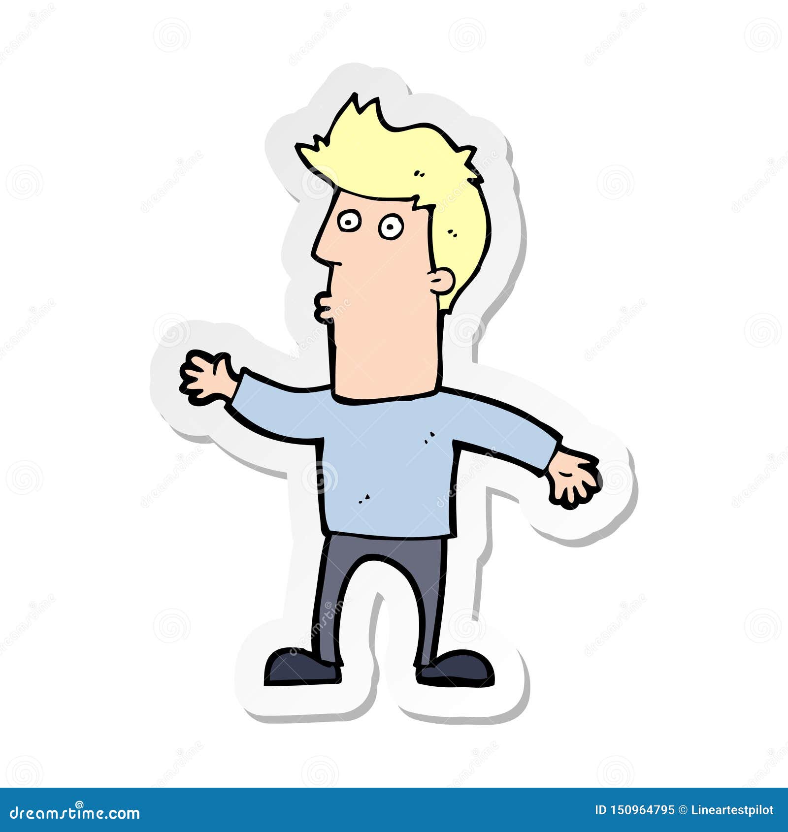 A Creative Sticker of a Cartoon Surprised Man Stock Vector ...