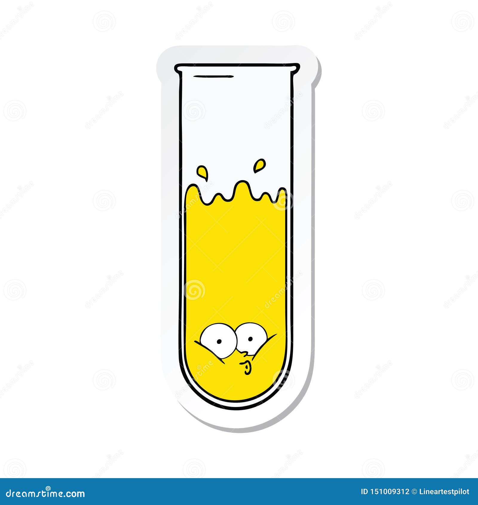 A Creative Sticker of a Cartoon Surprised Test Tube Stock Vector ...