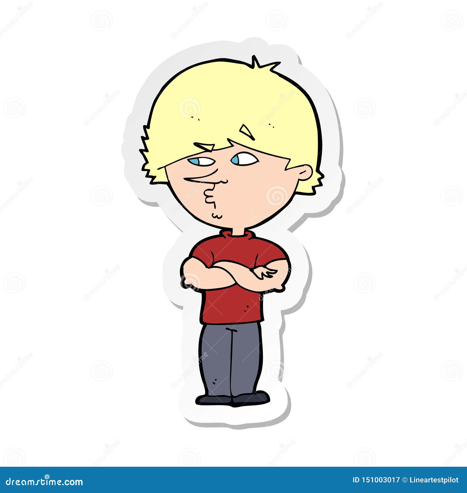 A Creative Sticker of a Cartoon Suspicious Man Stock Vector ...