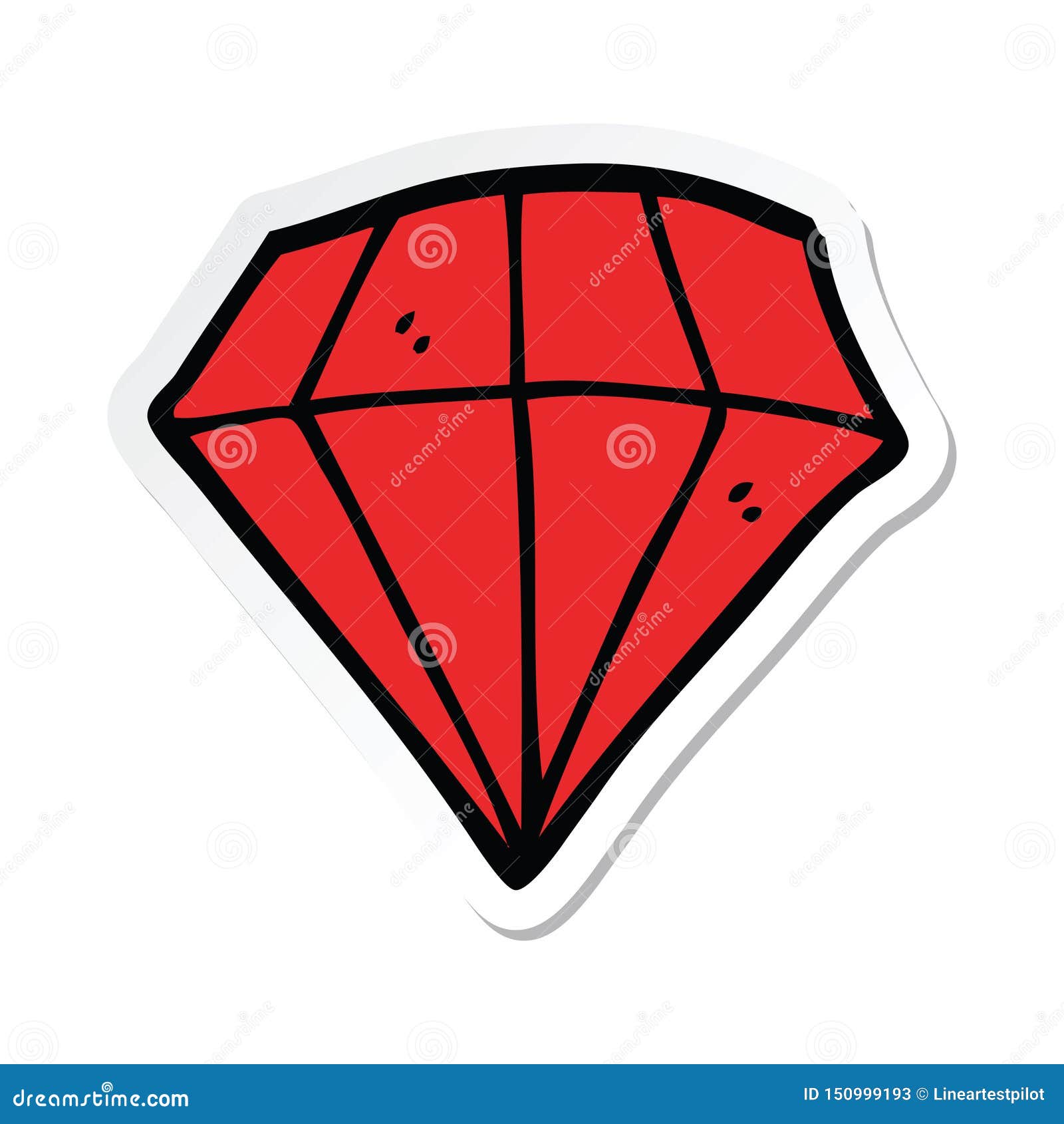 A Creative Sticker of a Cartoon Tattoo Diamond Stock Vector ...