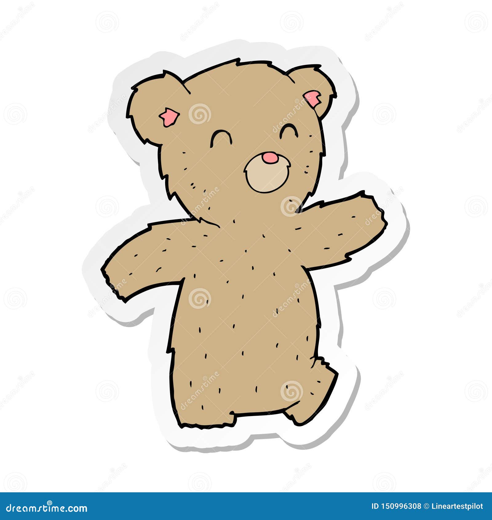 A Creative Sticker of a Cartoon Teddy Bear Stock Vector - Illustration ...