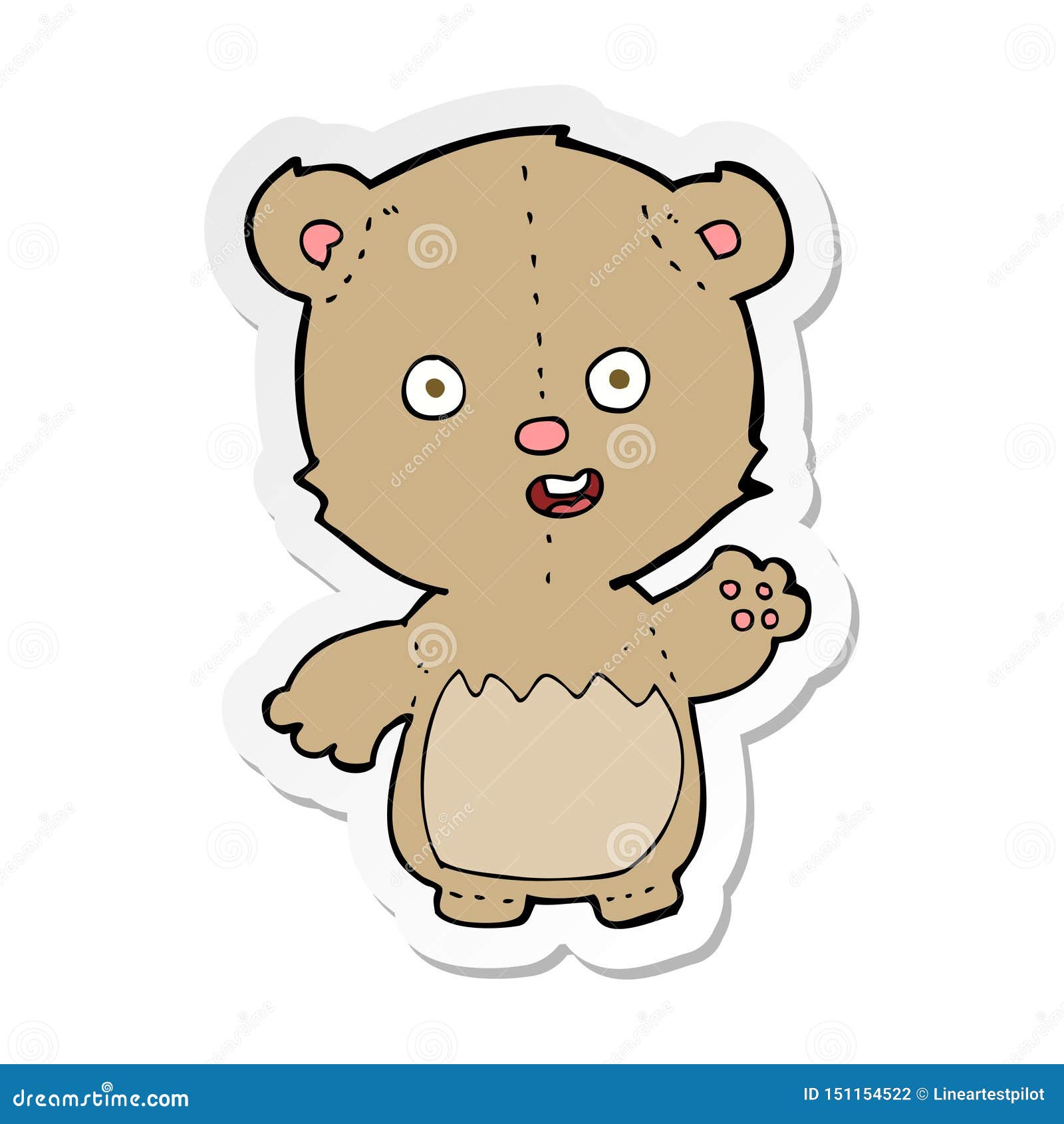A Creative Sticker of a Cartoon Teddy Bear Stock Vector - Illustration ...