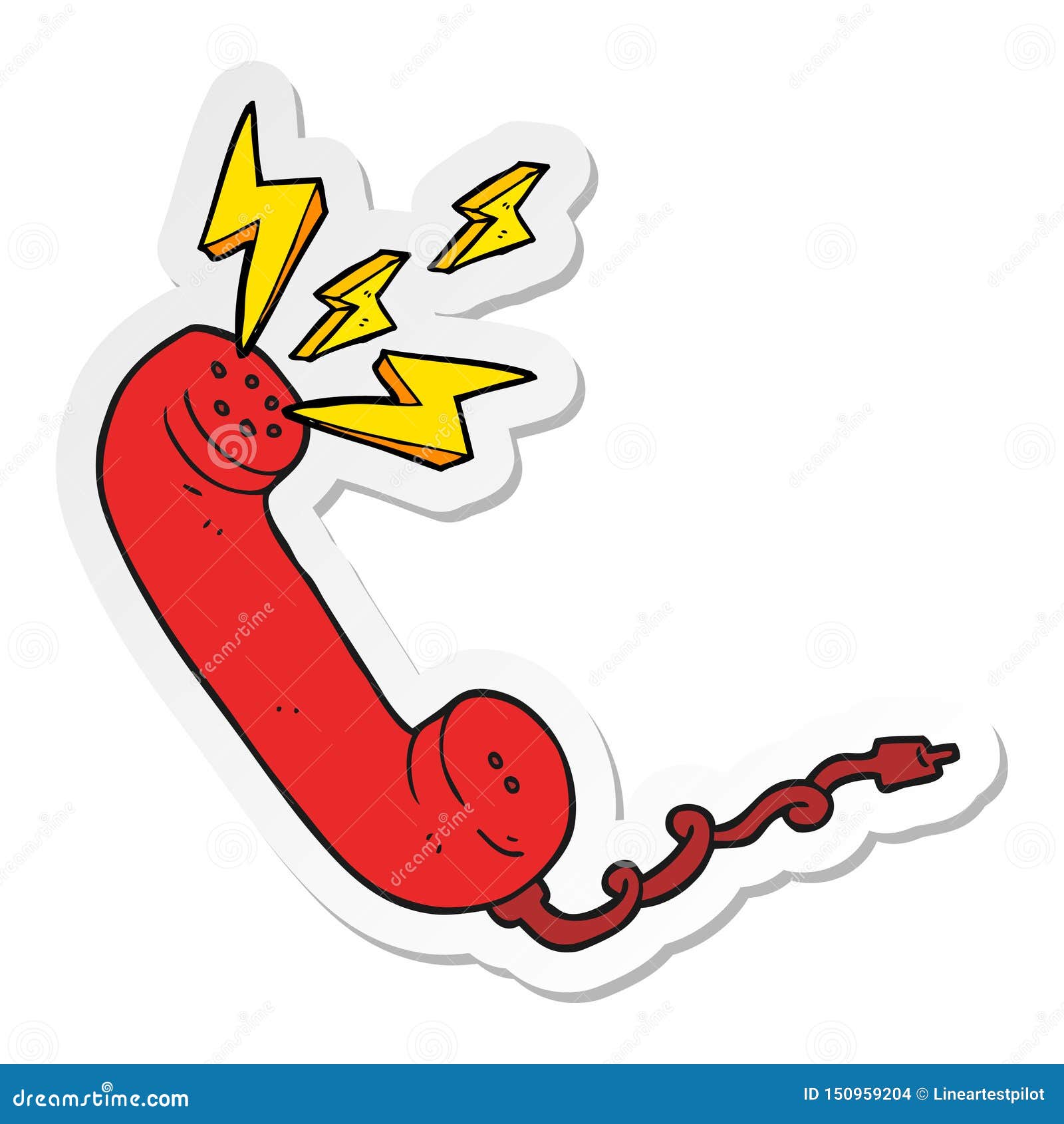 A Creative Sticker of a Cartoon Telephone Receiver Stock Vector ...