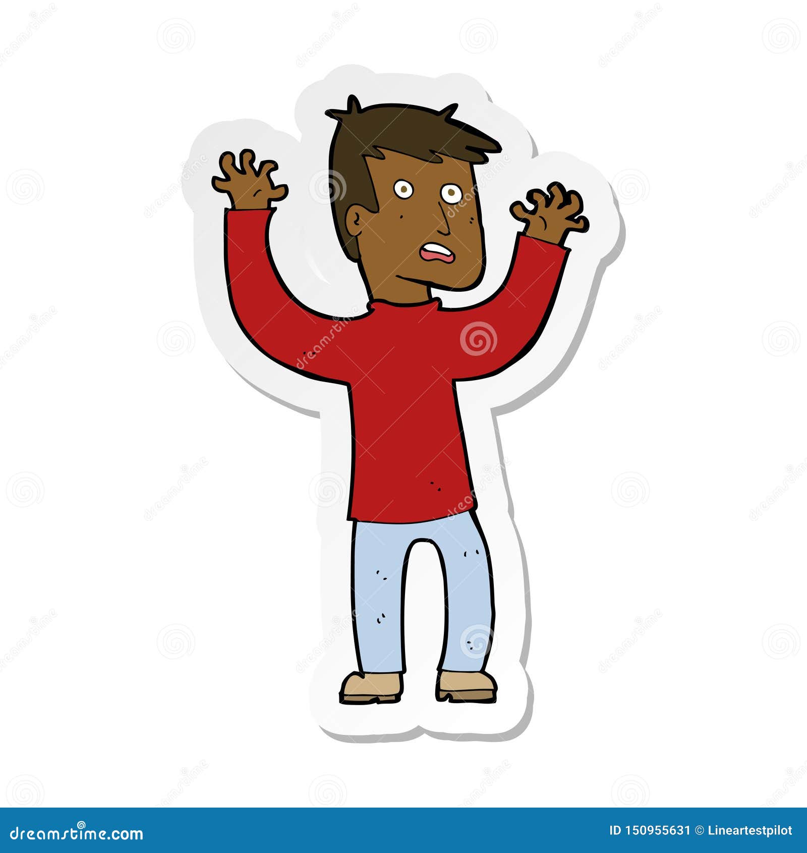 A Creative Sticker of a Cartoon Terrified Man Stock Vector ...