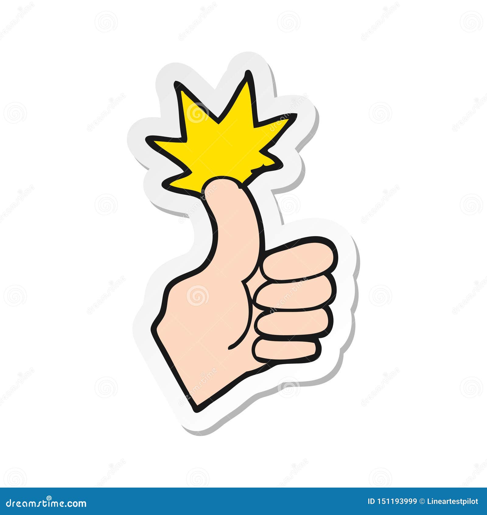 A Creative Sticker of a Cartoon Thumbs Up Stock Vector - Illustration ...
