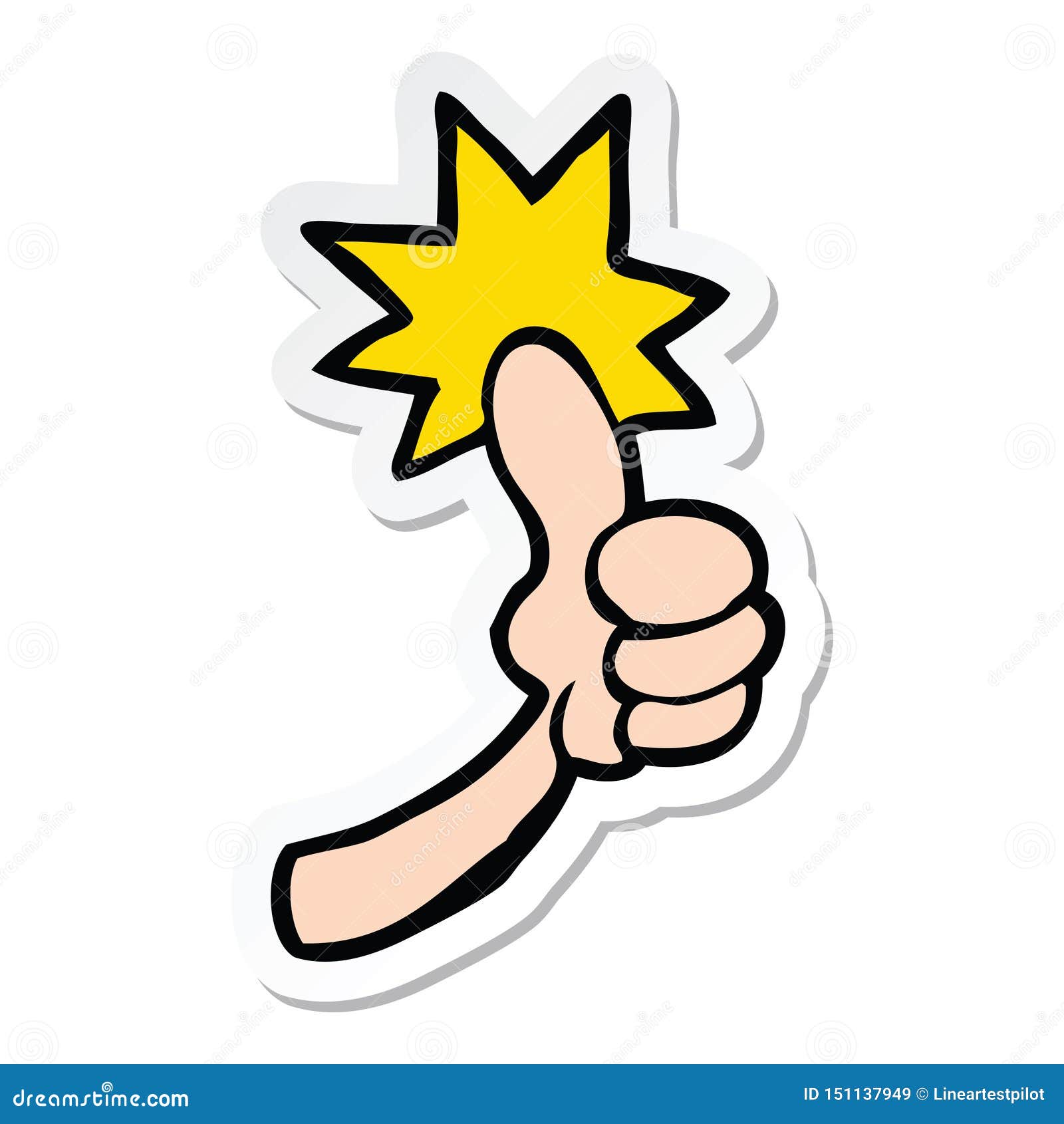 A Creative Sticker of a Cartoon Thumbs Up Sign Stock Vector ...