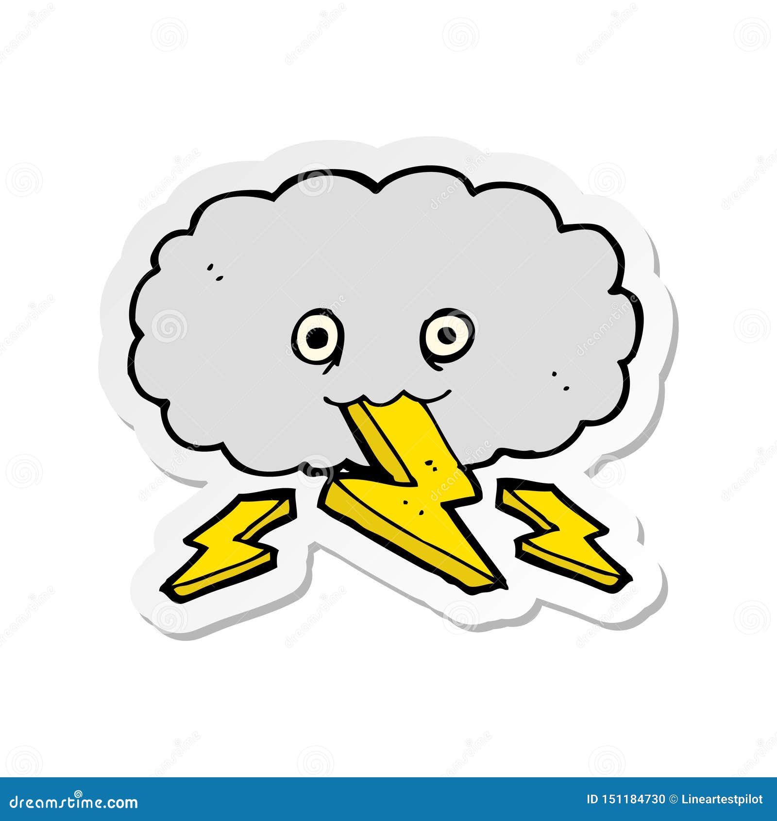 A Creative Sticker of a Cartoon Thundercloud Stock Vector ...