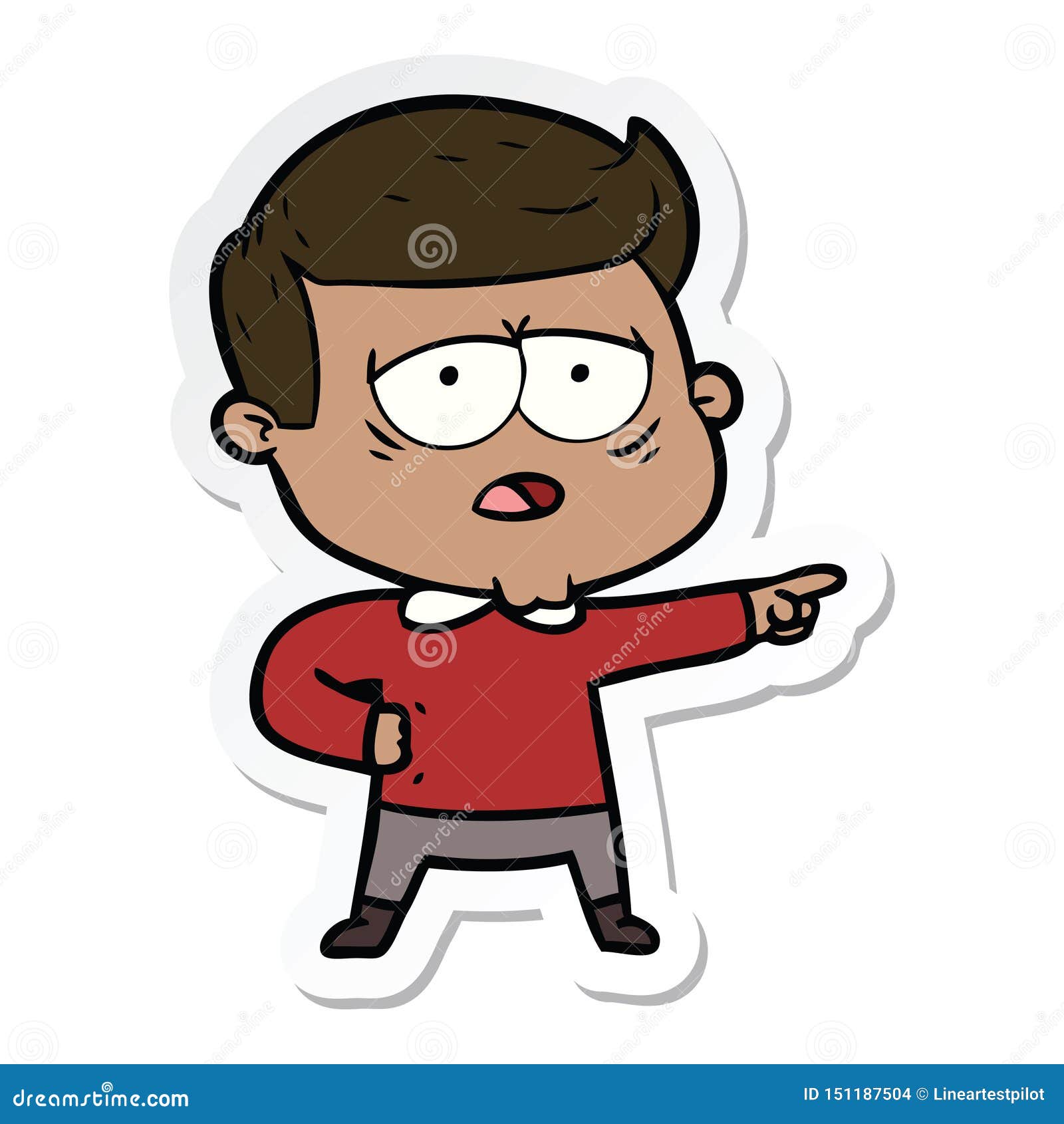 A Creative Sticker of a Cartoon Tired Man Stock Vector - Illustration ...