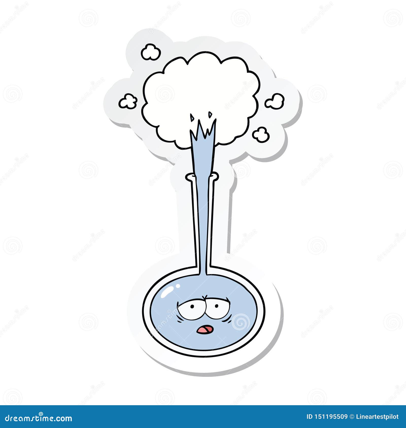 A Creative Sticker of a Cartoon Tired Science Experiment Stock Vector ...
