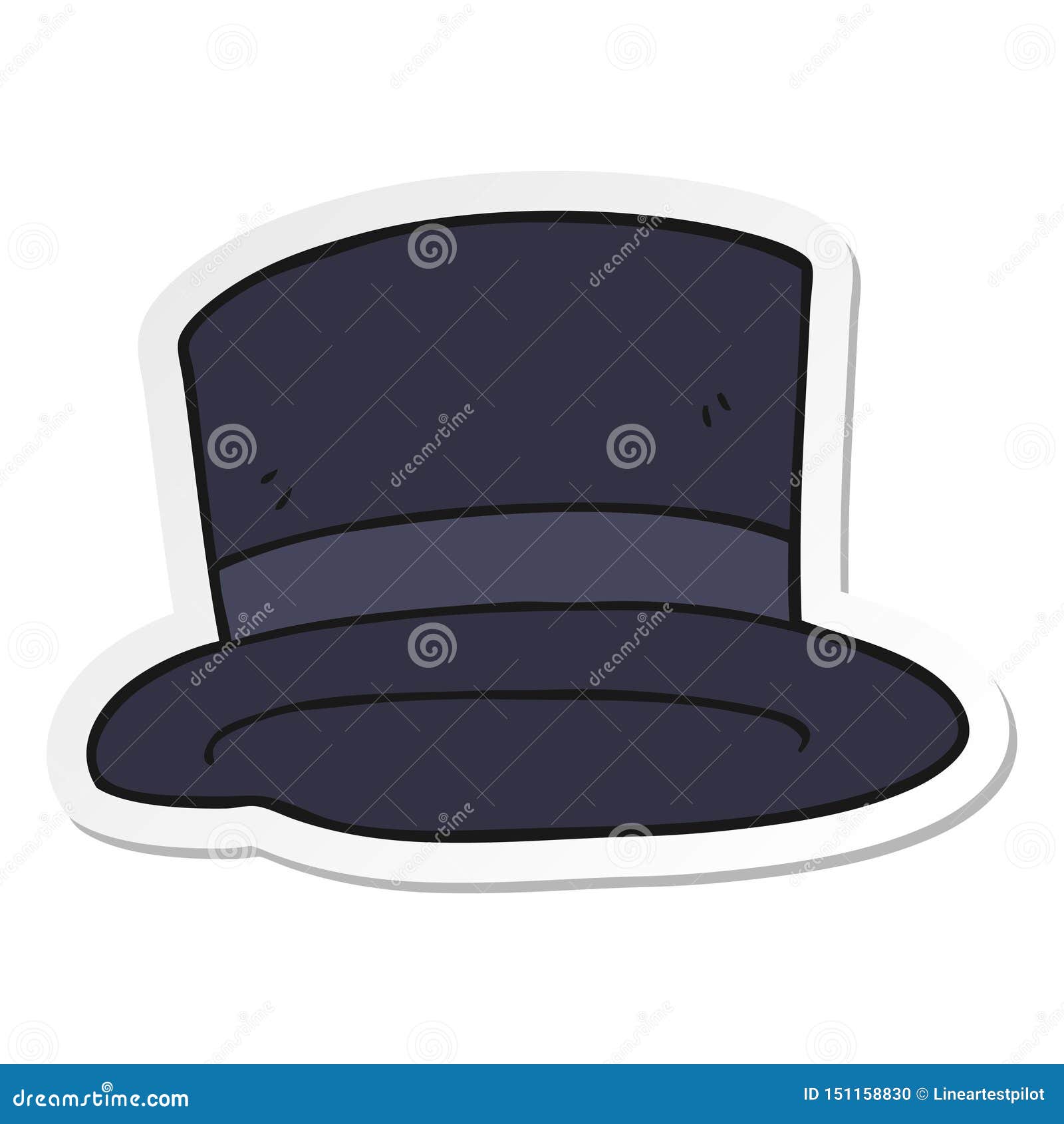 A Creative Sticker of a Cartoon Top Hat Stock Vector - Illustration of ...