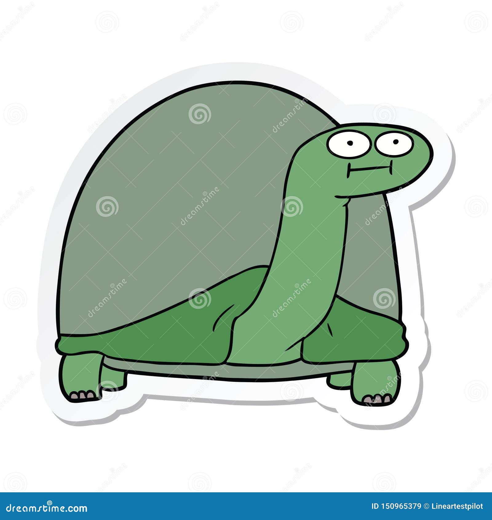 A Creative Sticker of a Cartoon Tortoise Stock Vector - Illustration of ...