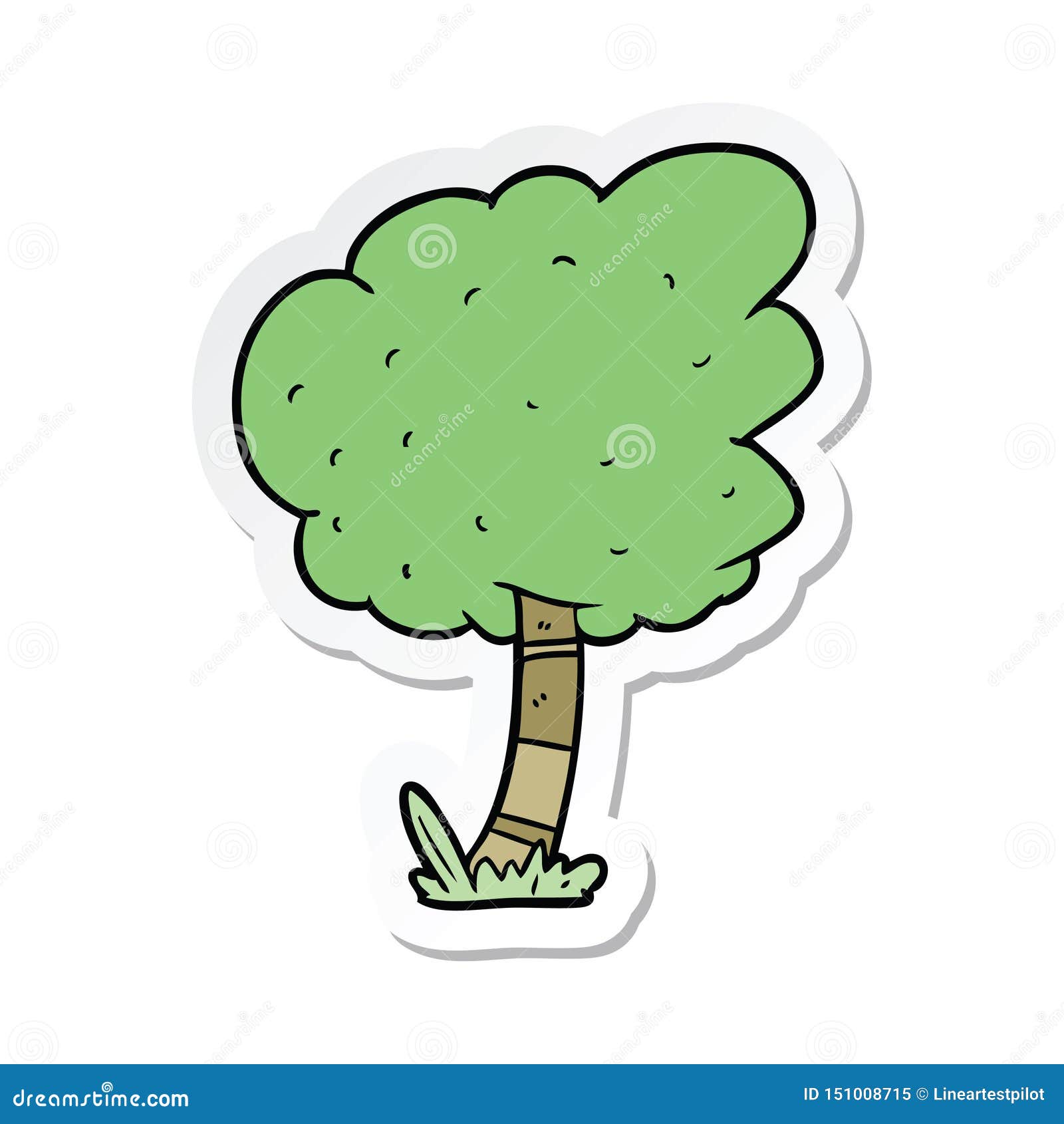 A Creative Sticker of a Cartoon Tree Stock Vector - Illustration of ...