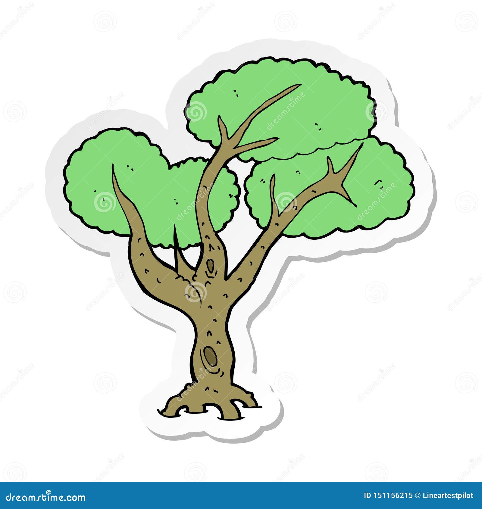 A Creative Sticker of a Cartoon Tree Stock Vector - Illustration of ...