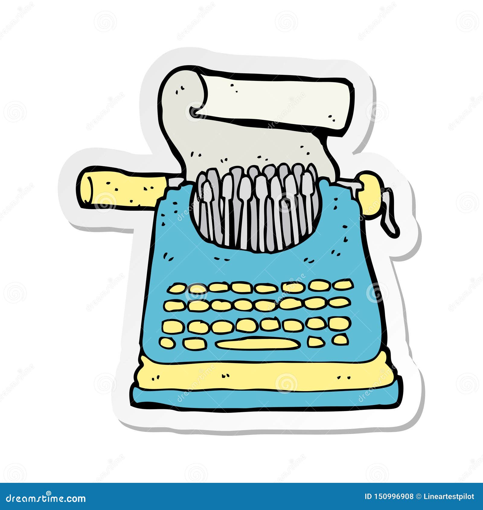 A Creative Sticker of a Cartoon Typewriter Stock Vector - Illustration ...