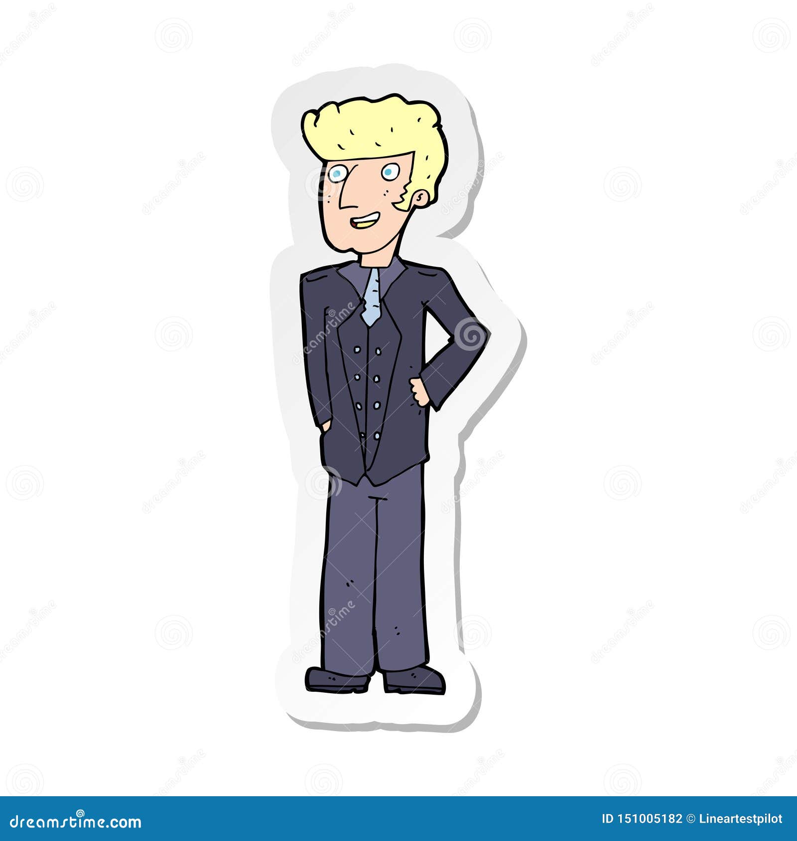 A Creative Sticker of a Cartoon Upperclass Man Stock Vector ...