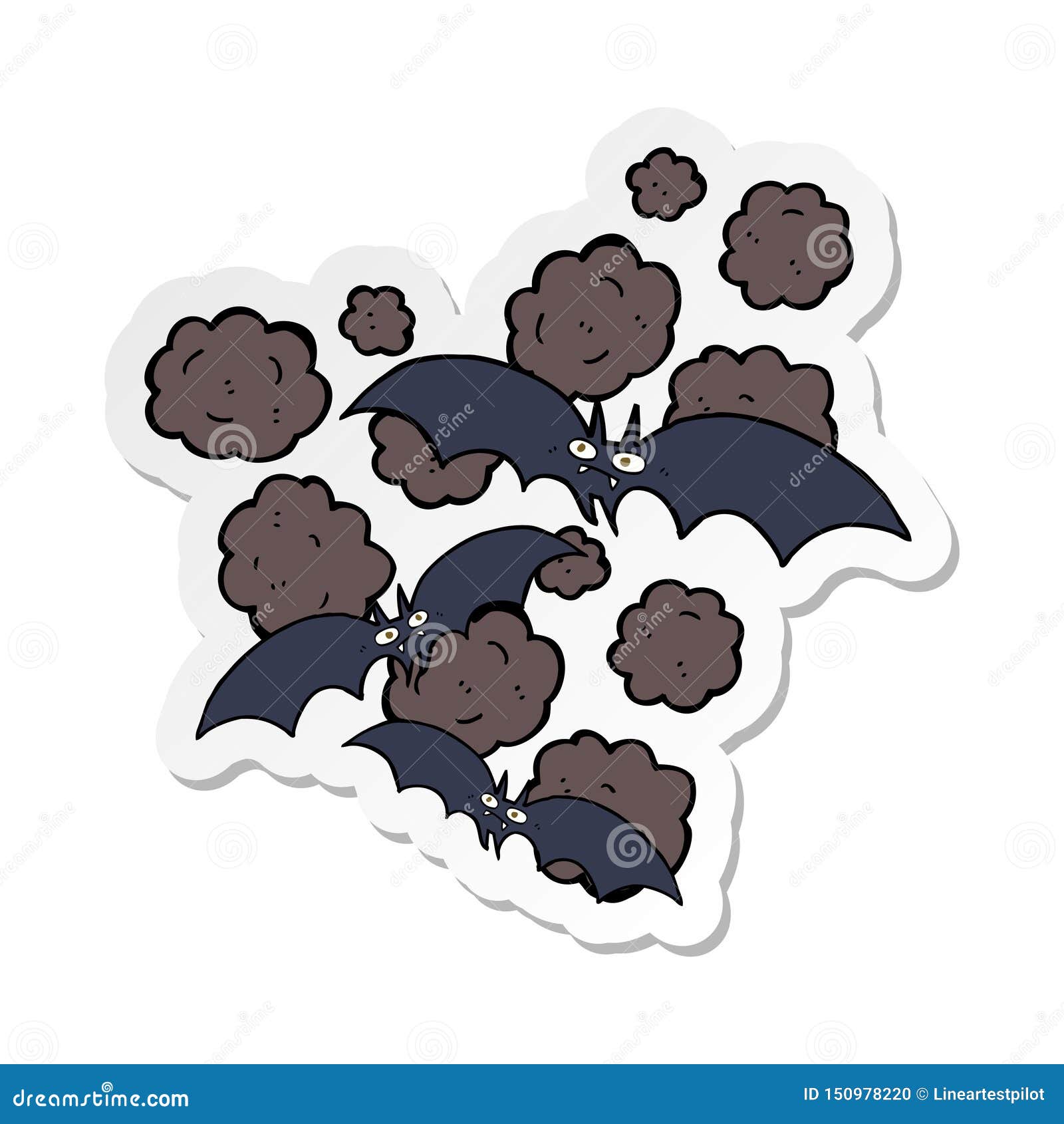 A Creative Sticker of a Cartoon Vampire Bats Stock Vector ...