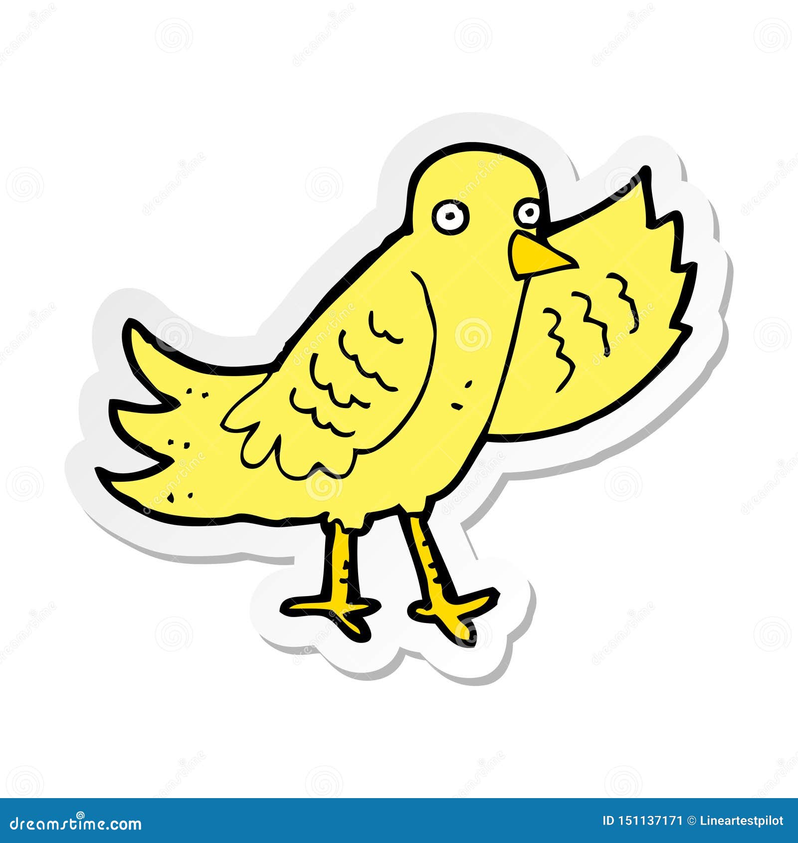 A Creative Sticker of a Cartoon Waving Bird Stock Vector - Illustration ...