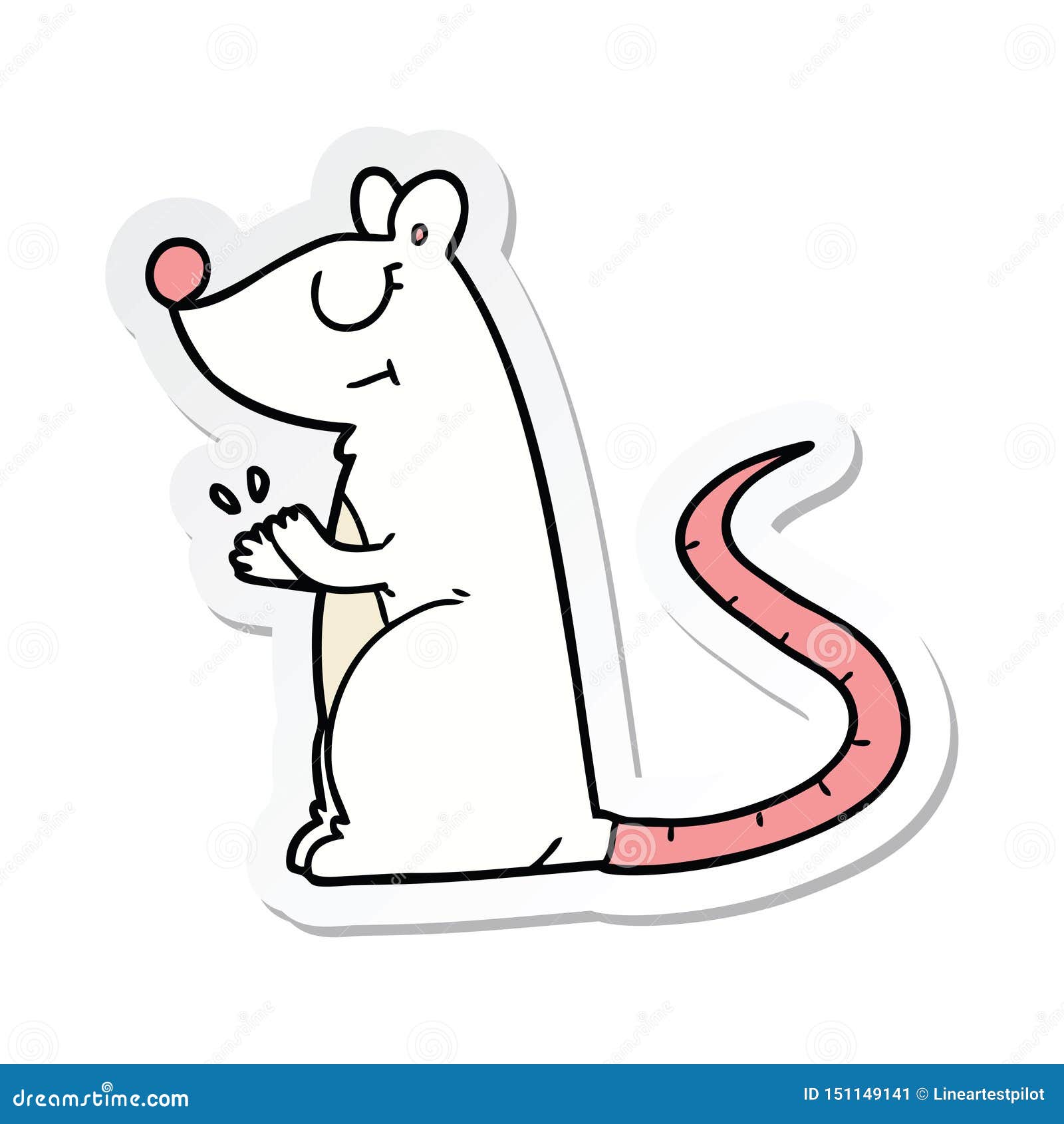 A Creative Sticker of a Cartoon White Mouse Stock Vector - Illustration ...