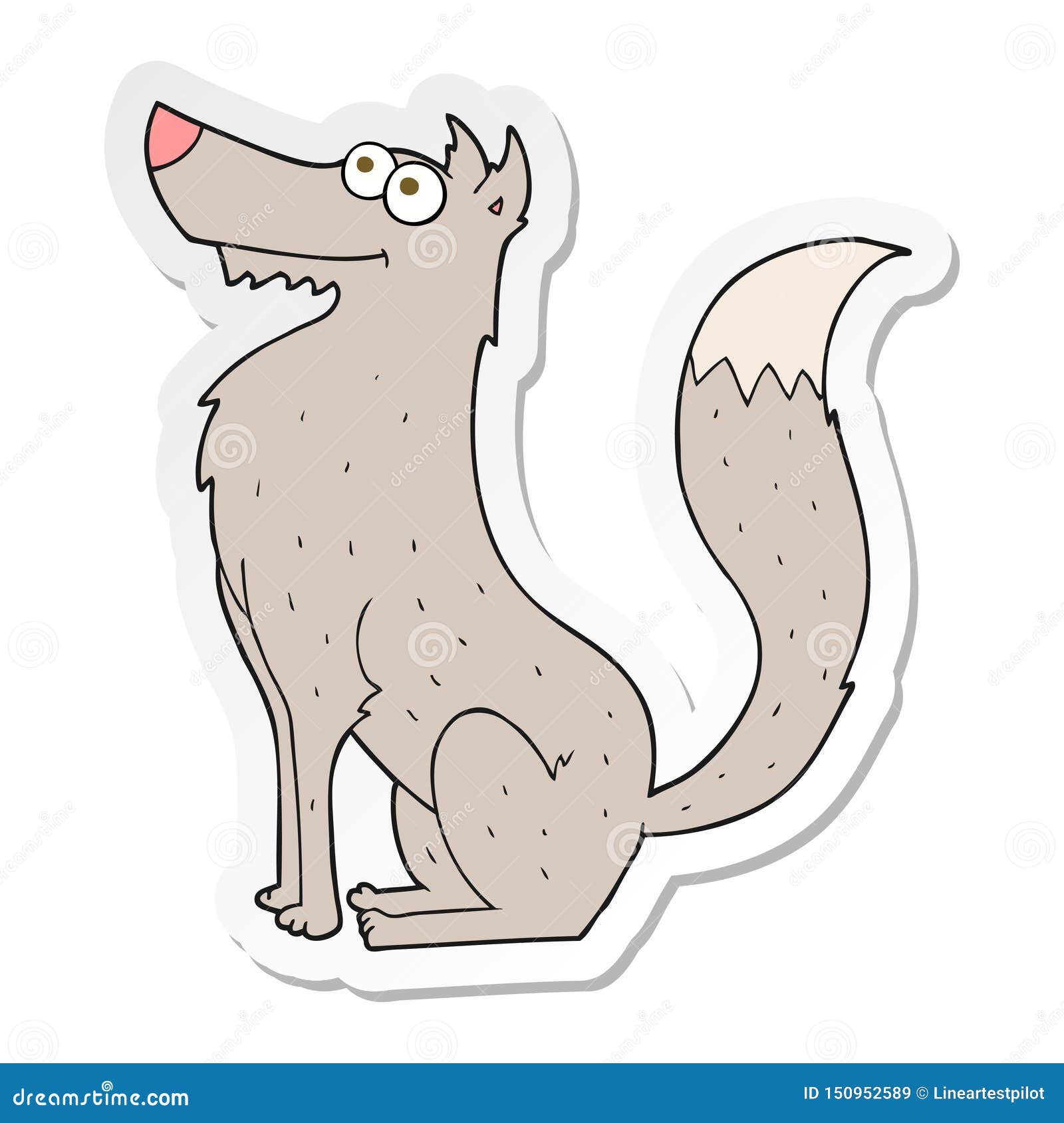 A Creative Sticker of a Cartoon Wolf Stock Vector - Illustration of ...