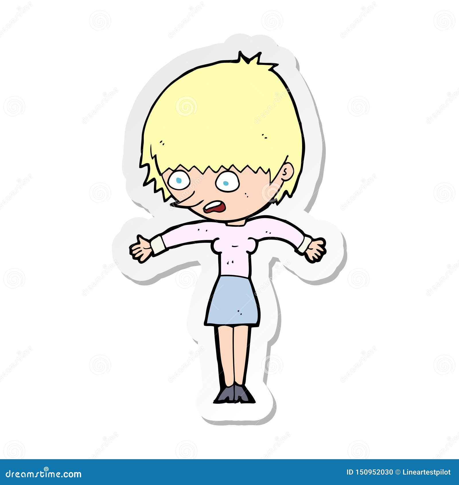 A Creative Sticker of a Cartoon Woman Panicking Stock Vector ...