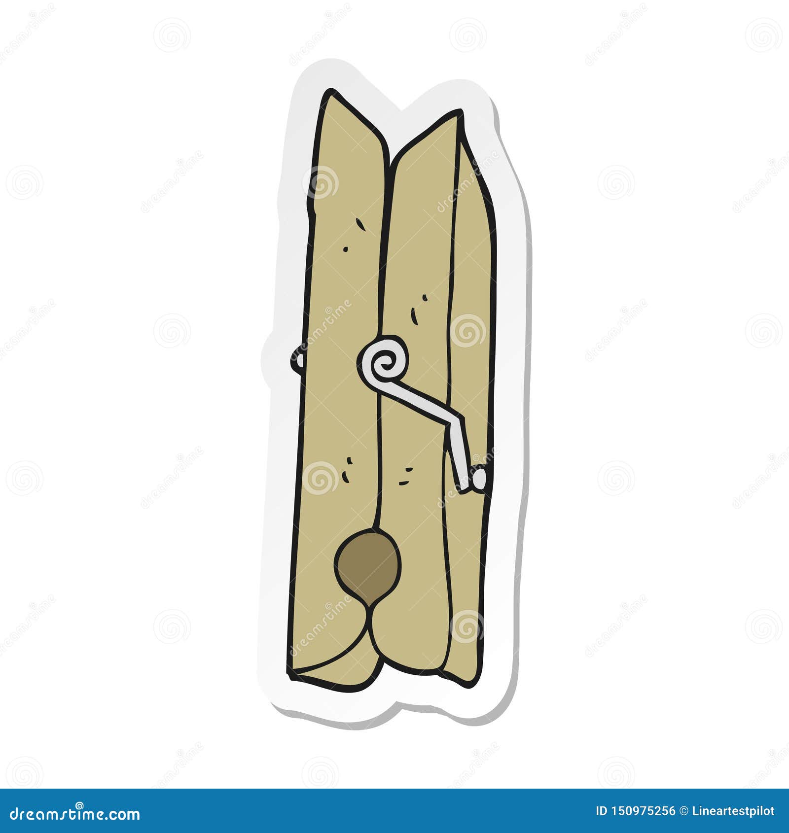 A Creative Sticker of a Cartoon Wooden Peg Stock Vector - Illustration ...